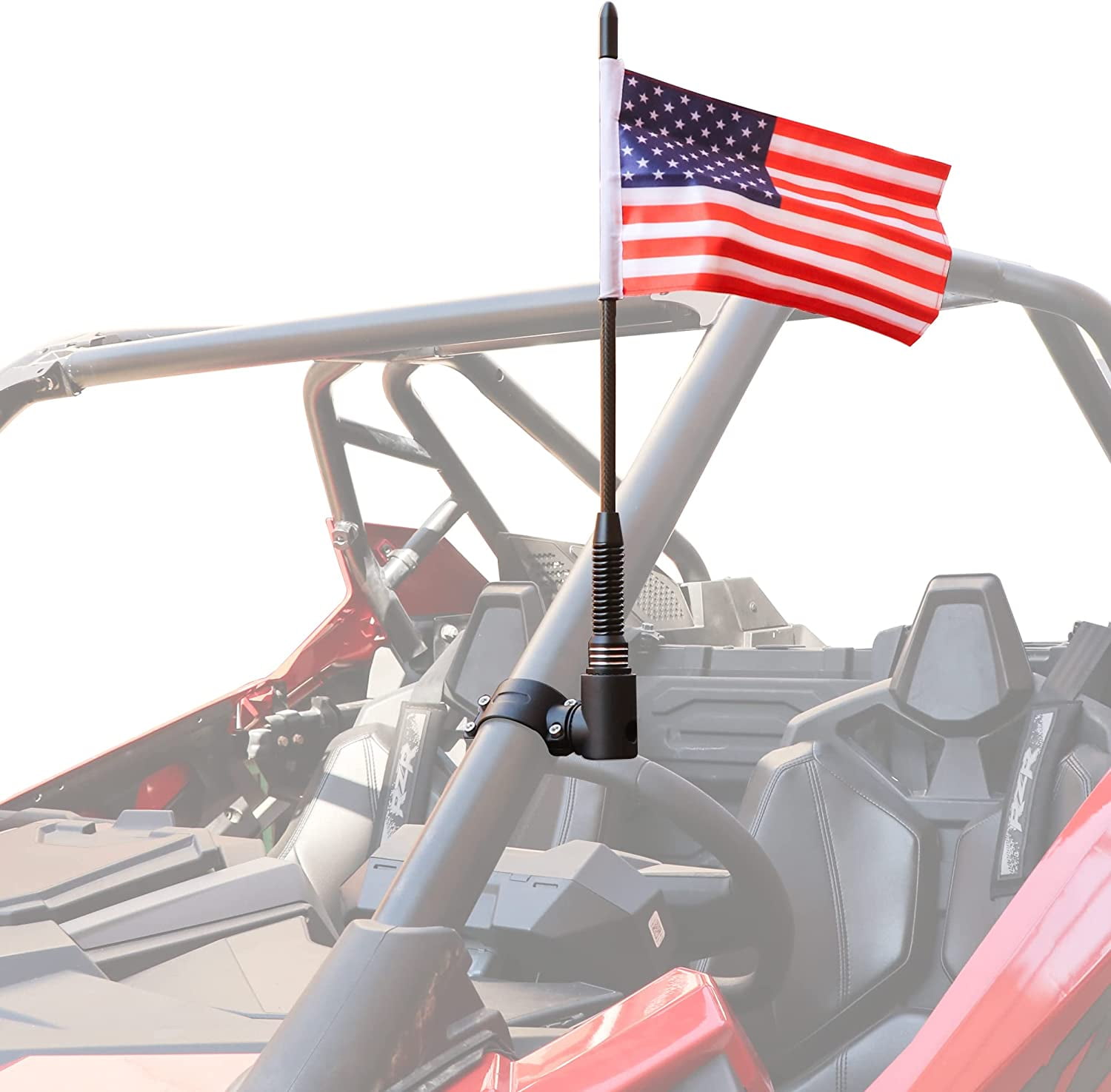 UTV Flag Pole Holder Mount ATV US Whip Flag Mount 1.75"-2" Roll Bar ...