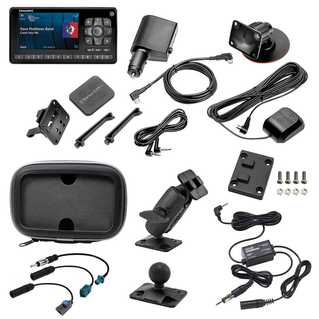 UTV Installation Kit with SiriusXM Radio Roady BT Bluetooth Receiver ...