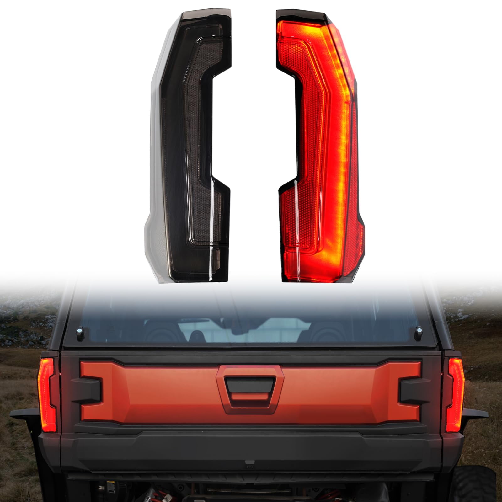 A & UTV PRO Smoked Black LED Tail Lights for Polaris Xpedition XP/ADV ...