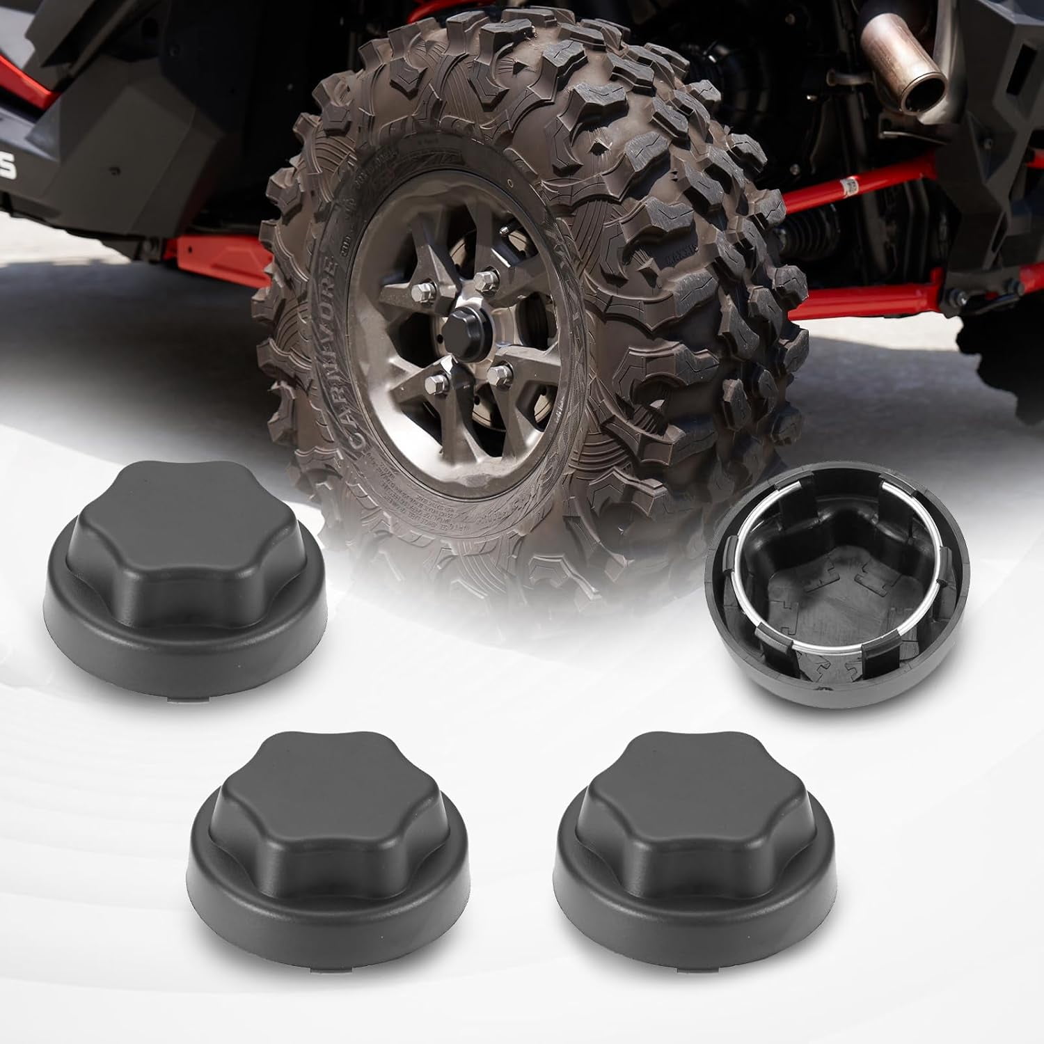 A & UTV PRO Wheel Hub Caps for Polaris RZR PRO XP 4 2020-2024/ Can Am Defender MAX HD5 HD8 HD10 ...