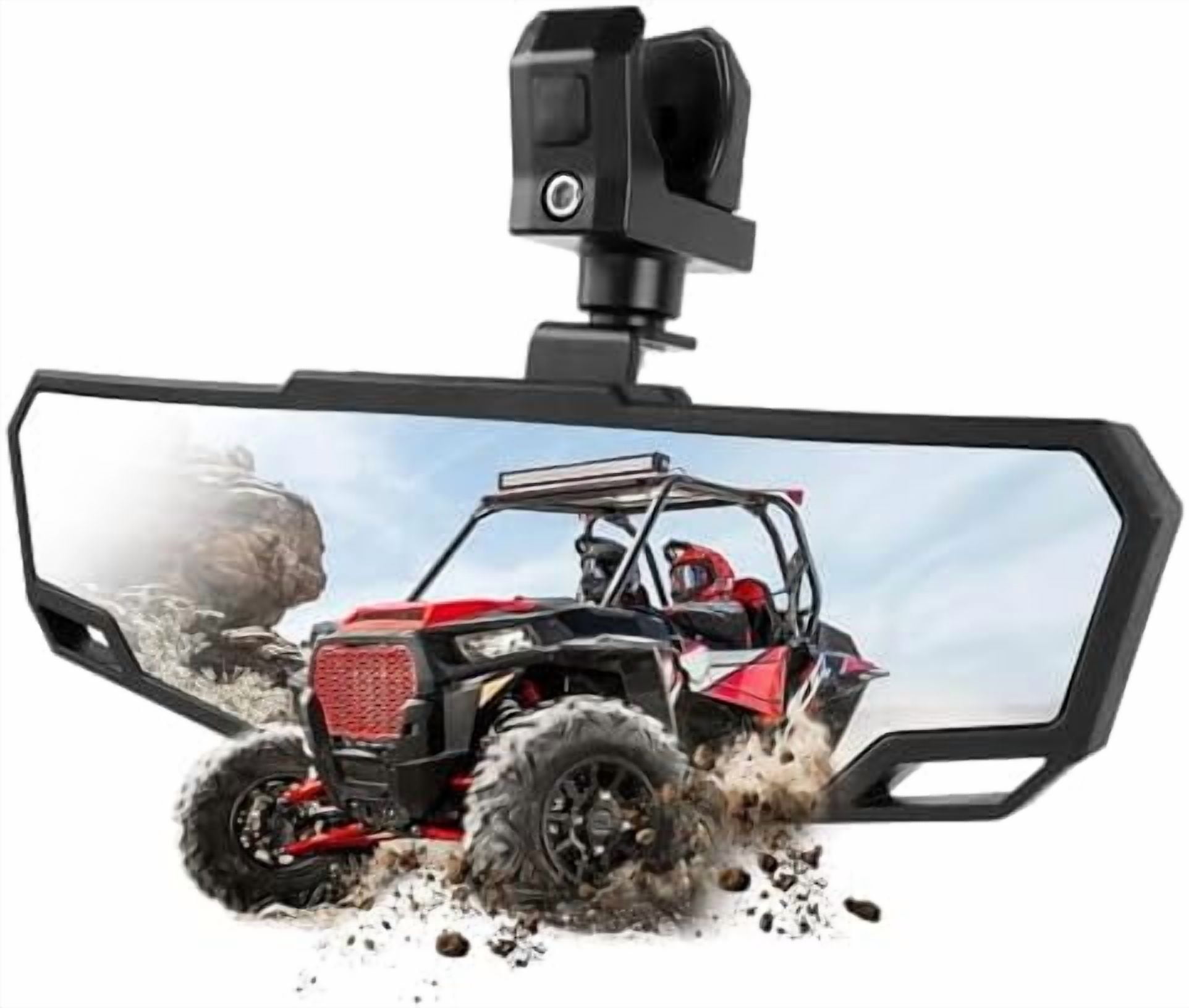 UTV Rear View Mirror, 360°Adjustable Angle for 1.5" to 2.0 inch Round ...