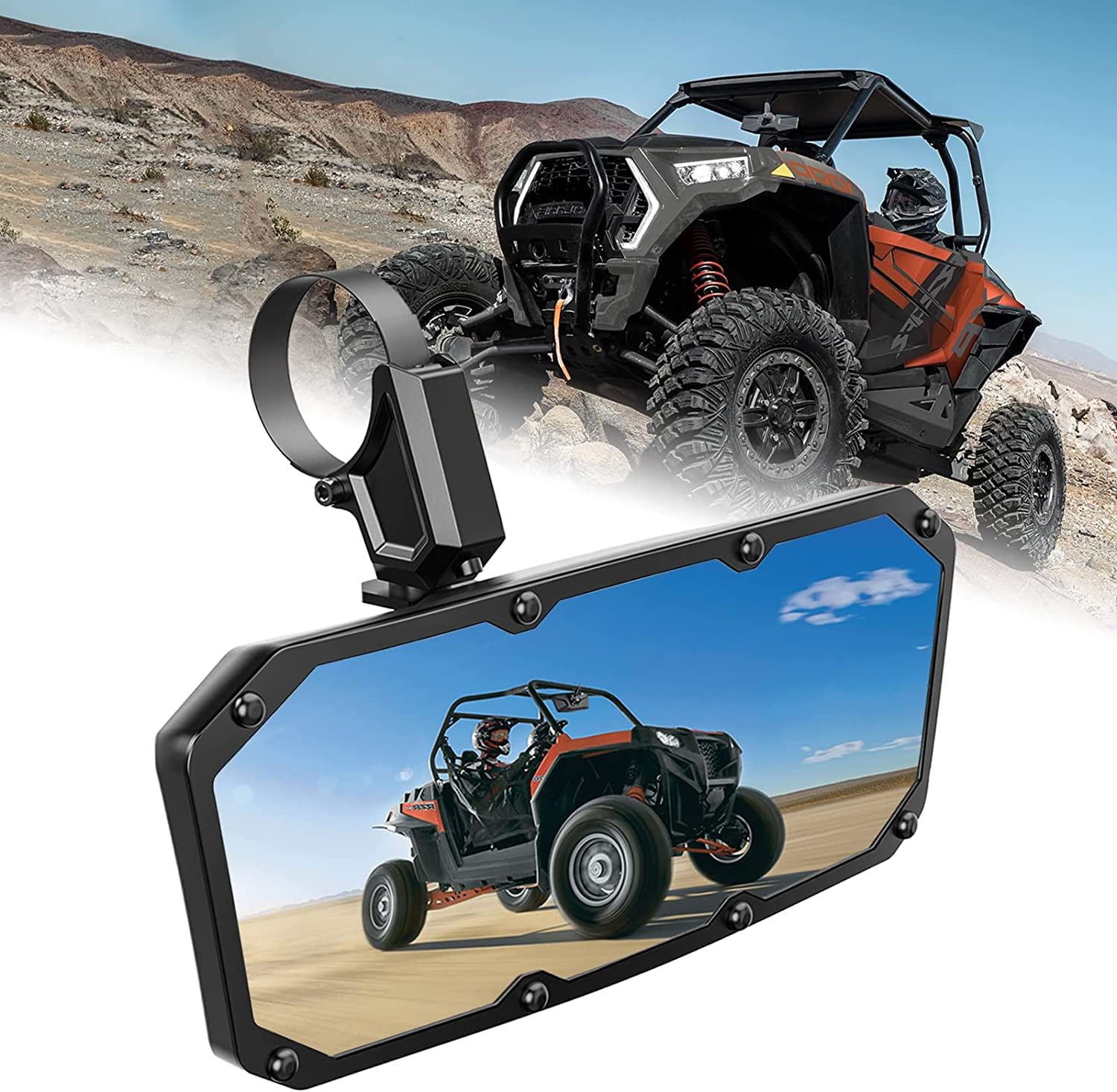 "Esperatori UTV Rear View Mirror, 1.5""-2"" Clamp for Polaris RZR, Can ...