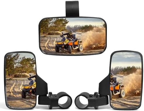 UTV Rear View Mirror And Center View Mirror With .75" to 2" Roll Bar ...