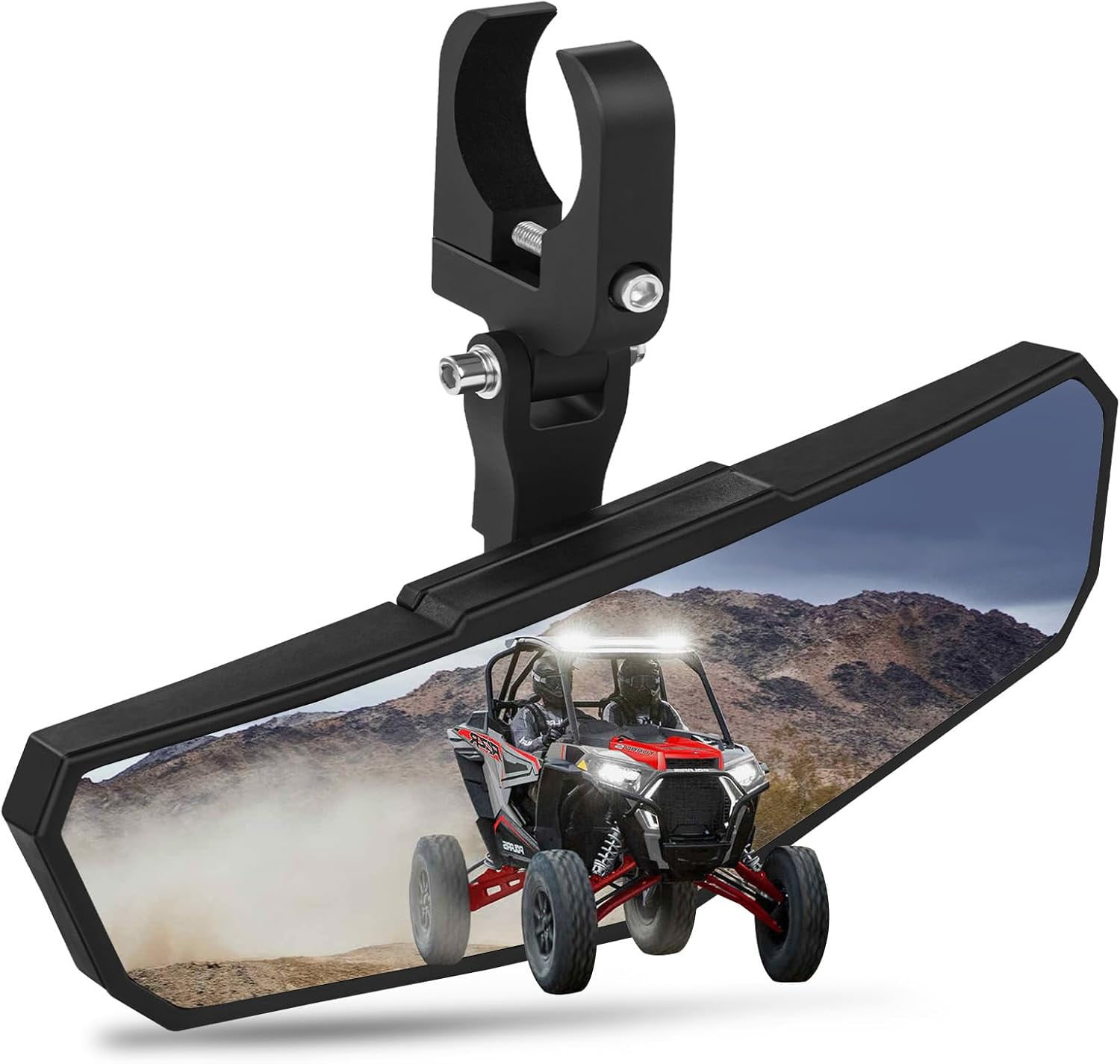 UTV Rear View Mirror, HD SXS UTV Center Mirror with Aluminum Clamp fits ...