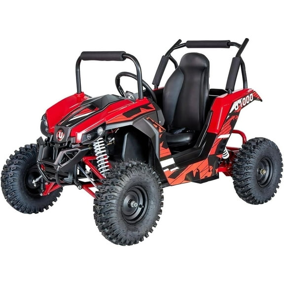 MotoTec 48V 1200W Electric Kids UTV Truck, Rideable Off-Road ATV, Green ...