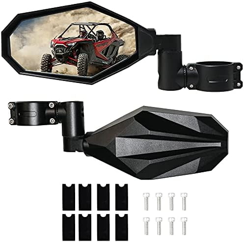 UTV Side Rear View Mirrors .75"-2" Roll Bar RZR Rearview Side Mirrors ...