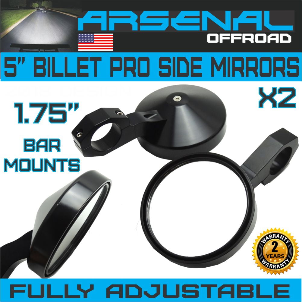 UTV Side View Mirrors Arsenal Pro Series Heavy Duty Military Grade ...
