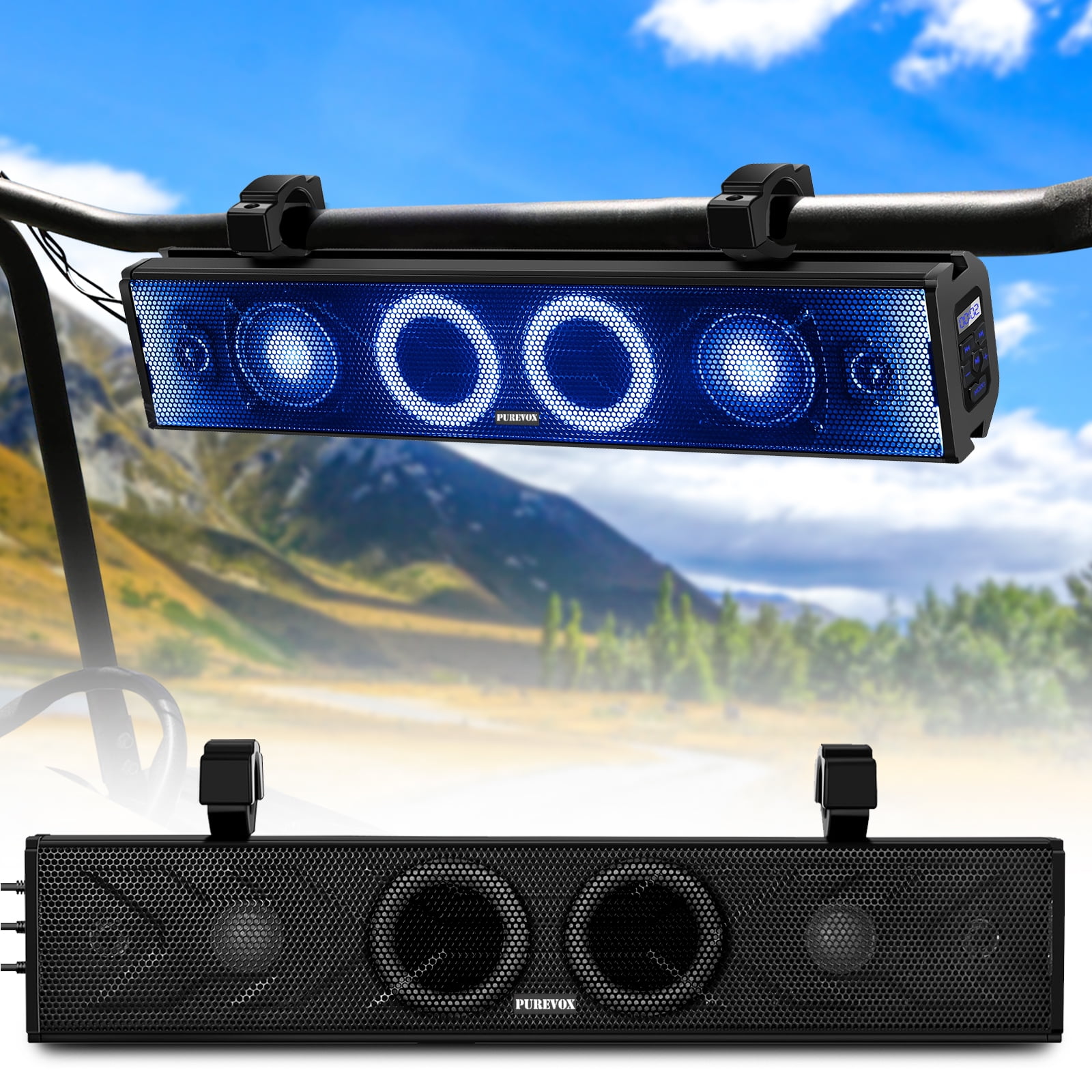 UTV Sound Bar,26 Inch ATV Soundbar Music Sync Multicolor Lights SXS ...