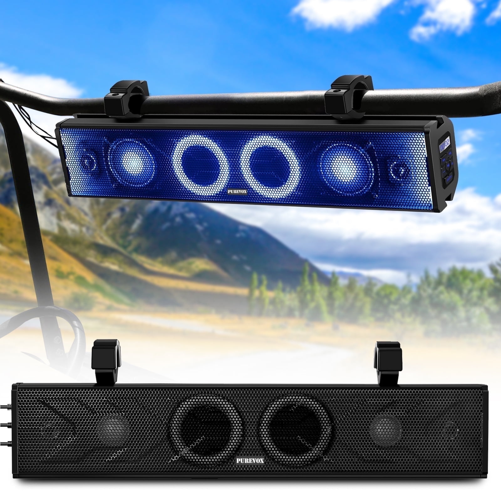 PUREVOX UTV Sound Bar,25 inch ATV Soundbar Music Sync Sxs Sound Bar for ...