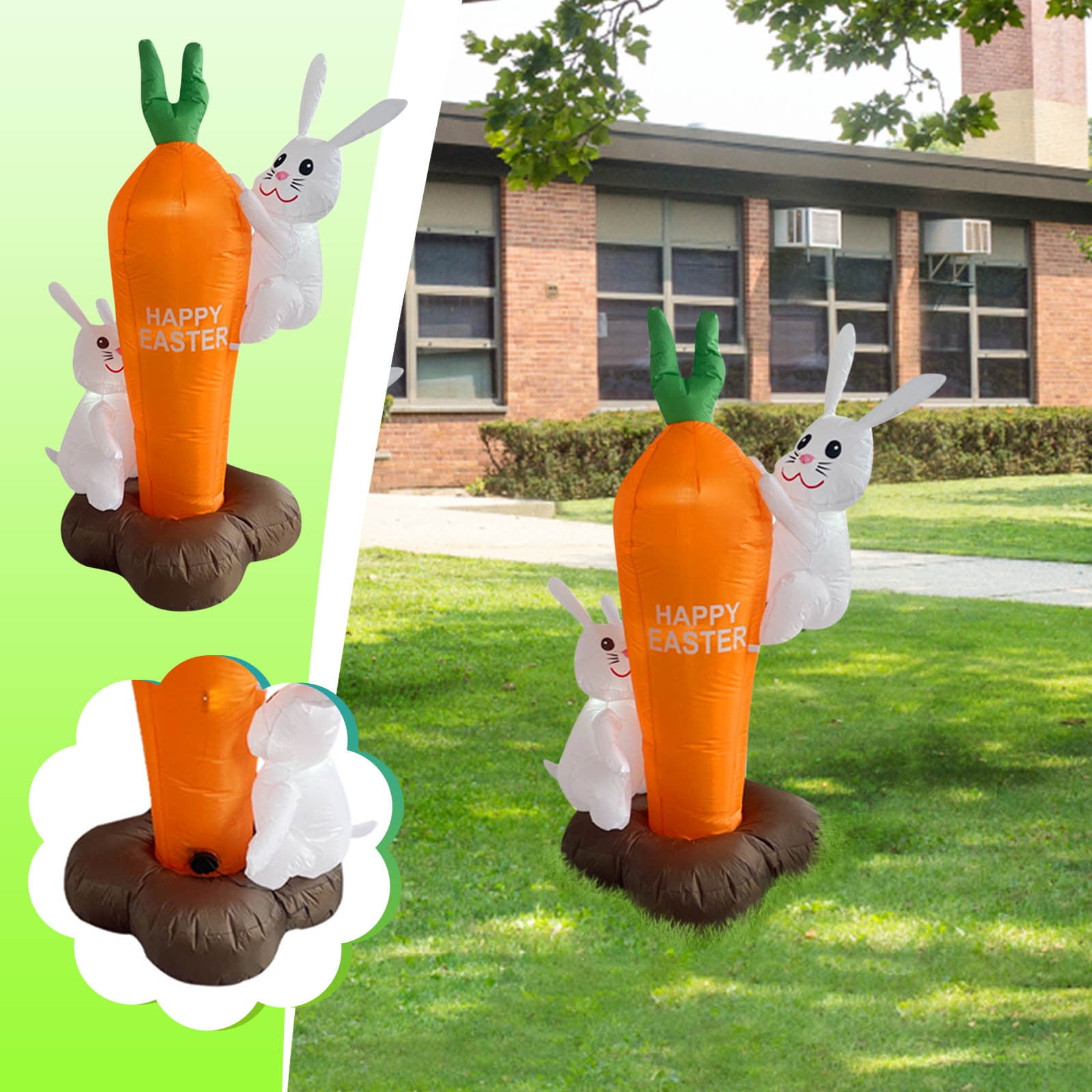 UTXQFD Inflatable Easter Yard Decoration, 6ft LED Lighted Blow-Up ...