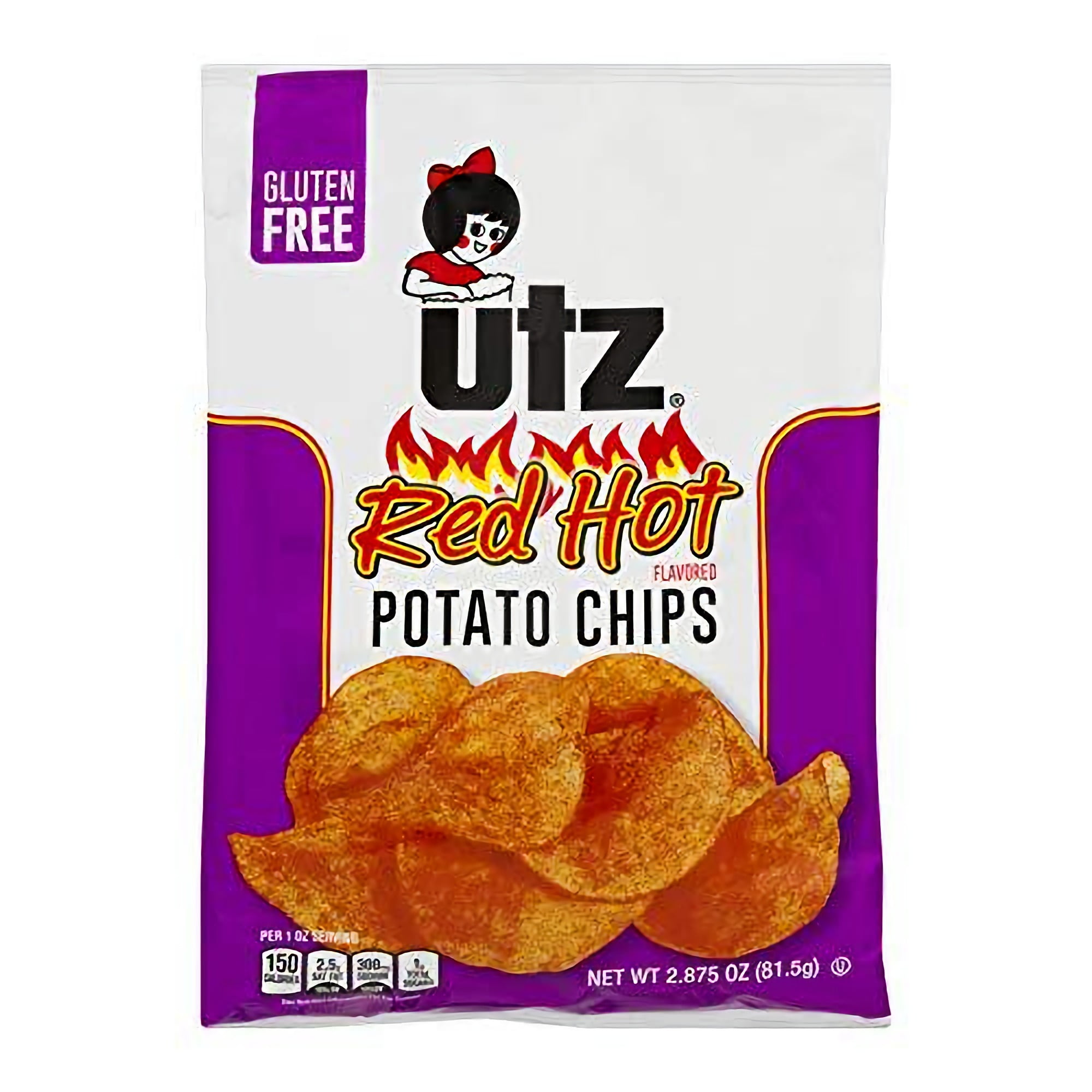 UTZ Red Hot Potato Chips 2.875 oz Bags - Pack of 7 - Walmart.com