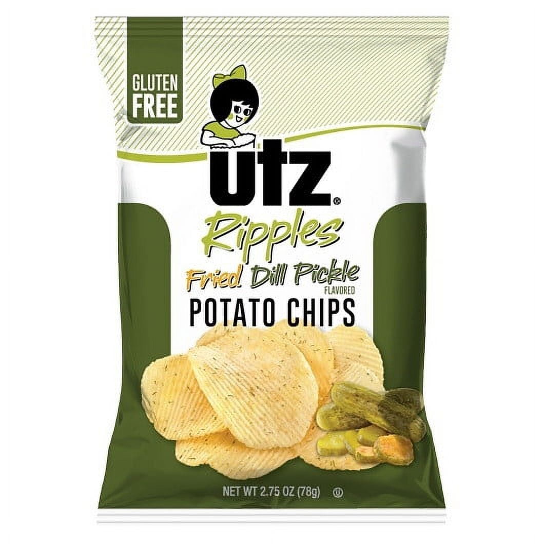 UTZ Ripples Fried Dill Pickle Flavored Potato Chips, Personal Size 2.75 ...