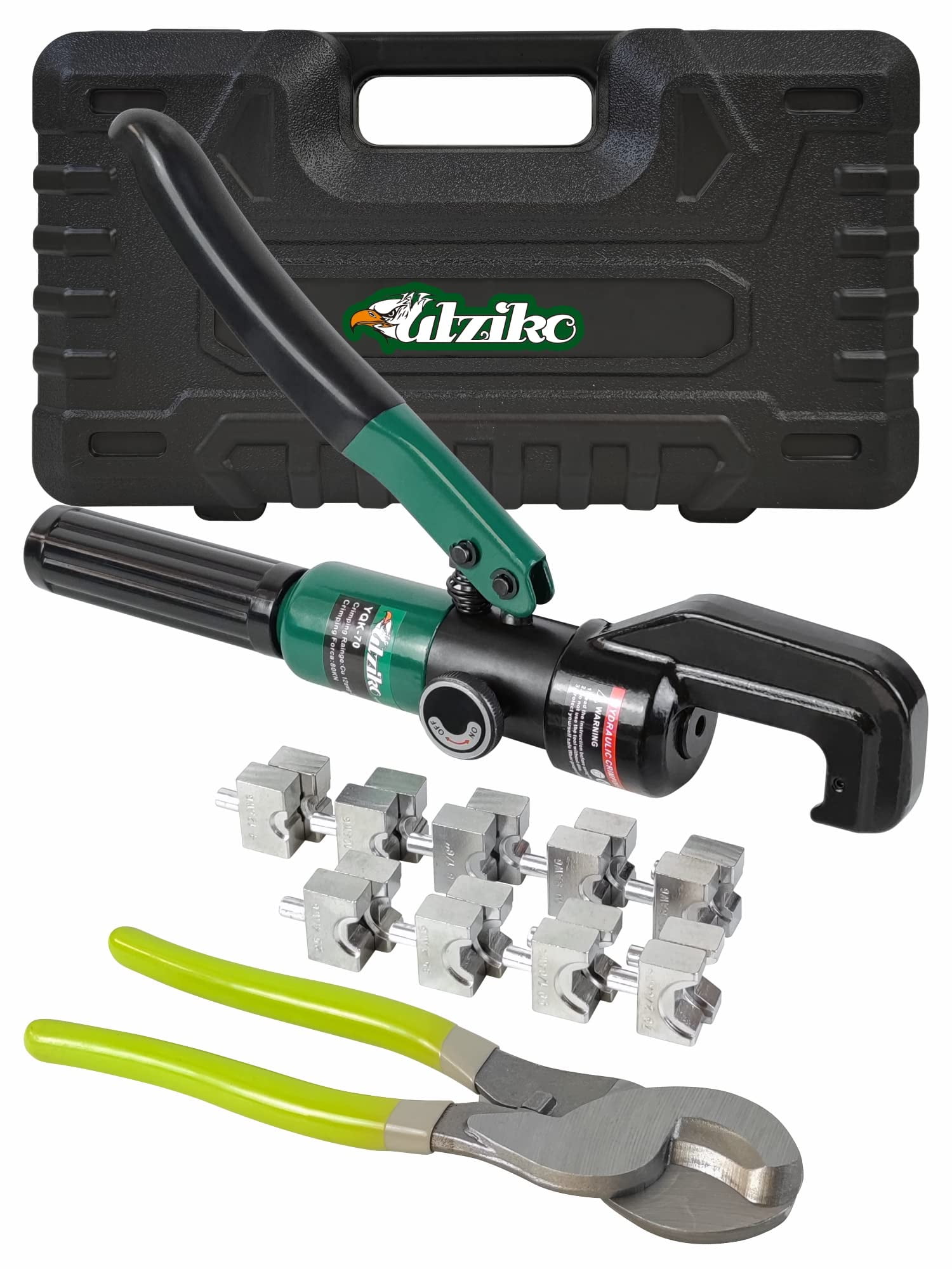 UTZIKO Hydraulic Cable Lug Crimper 10 US TON 12 AWG to 00 (2/0 ...