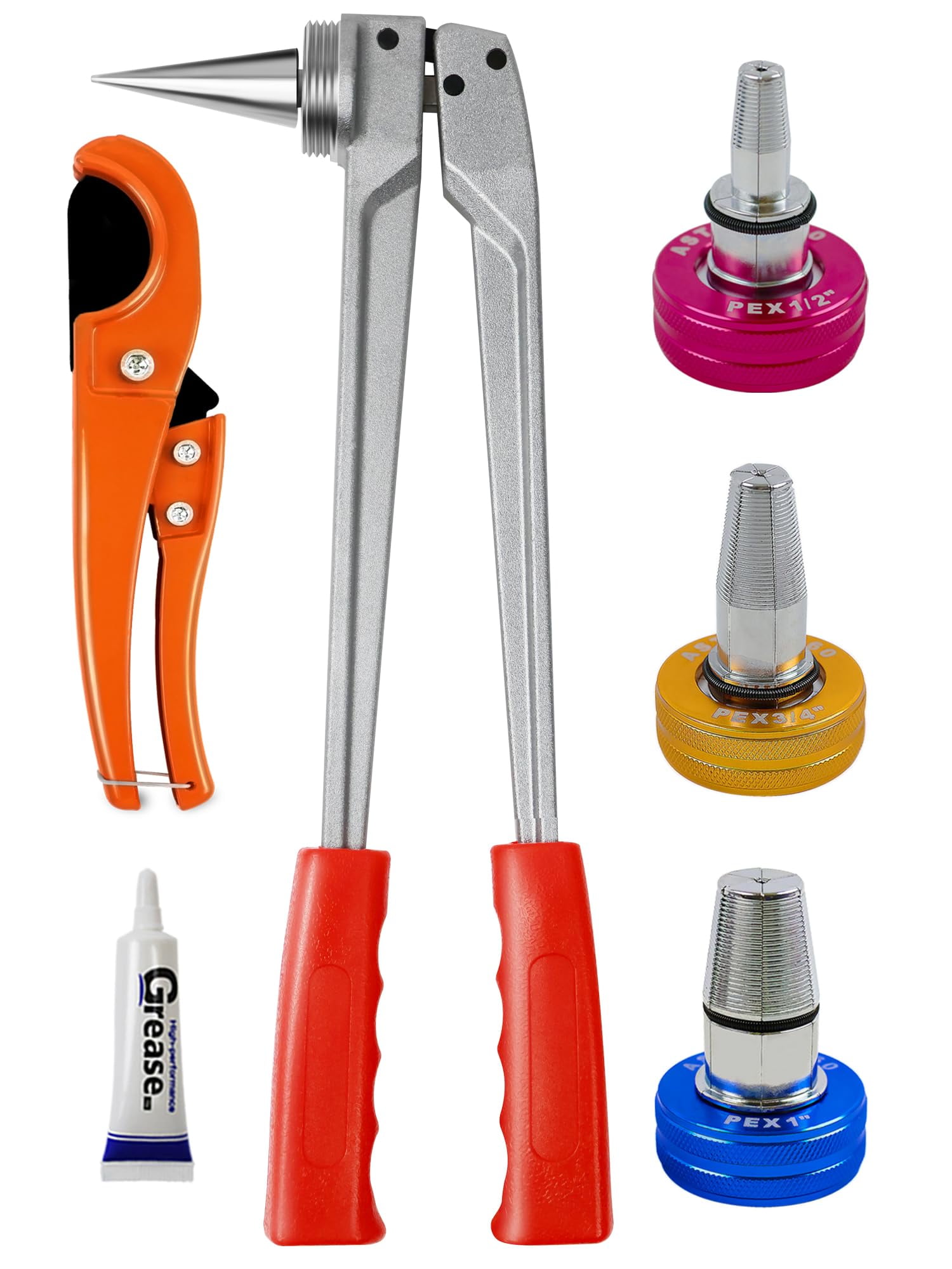 UTZIKO Manual PEX Pipe Expander Tools Kits with 1/2",3/4",1" Expansion Heads suit for Uponor ...