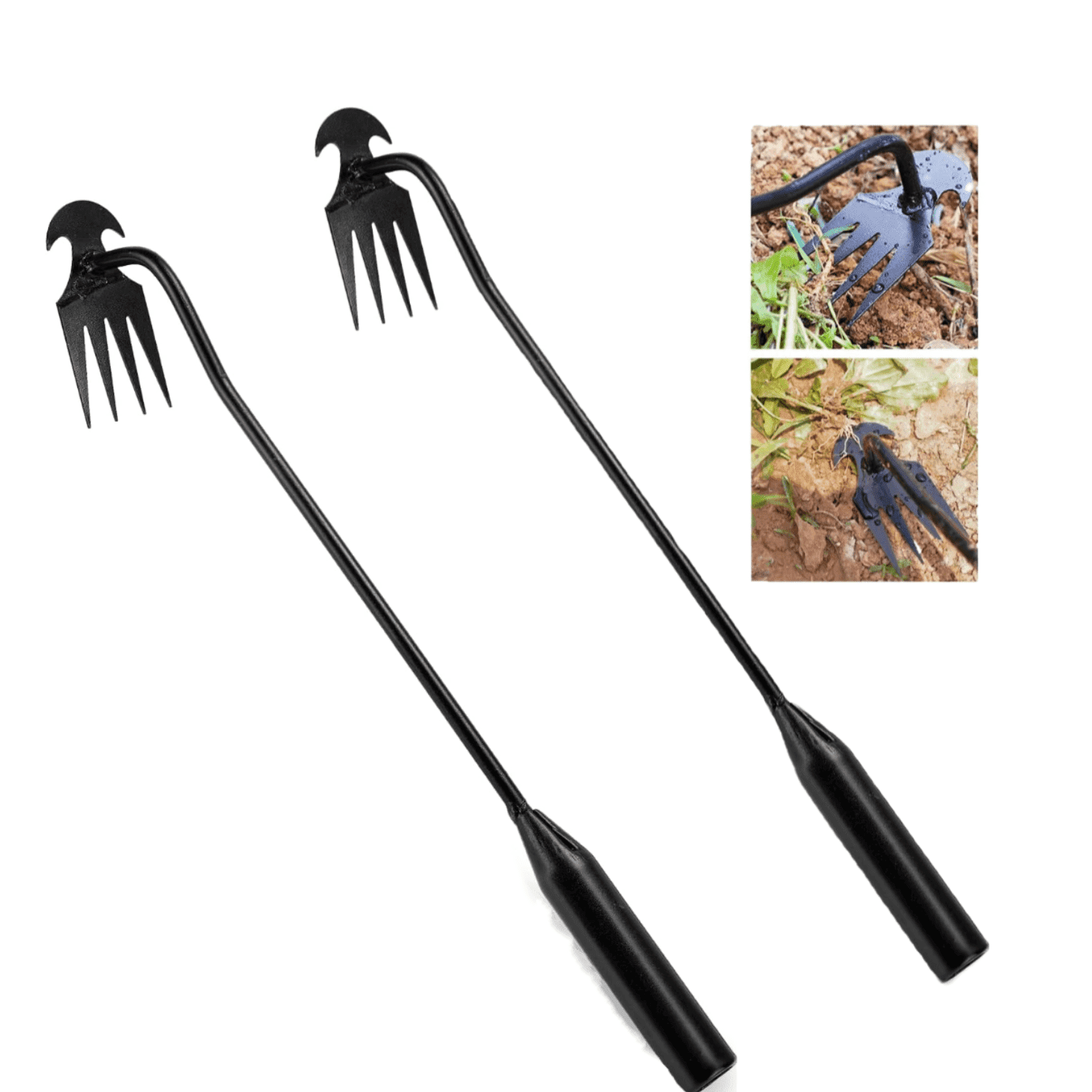 UU&T Weeding Tool, 16 inch Long Handle Weed Puller Tool, 4 Teeth ...