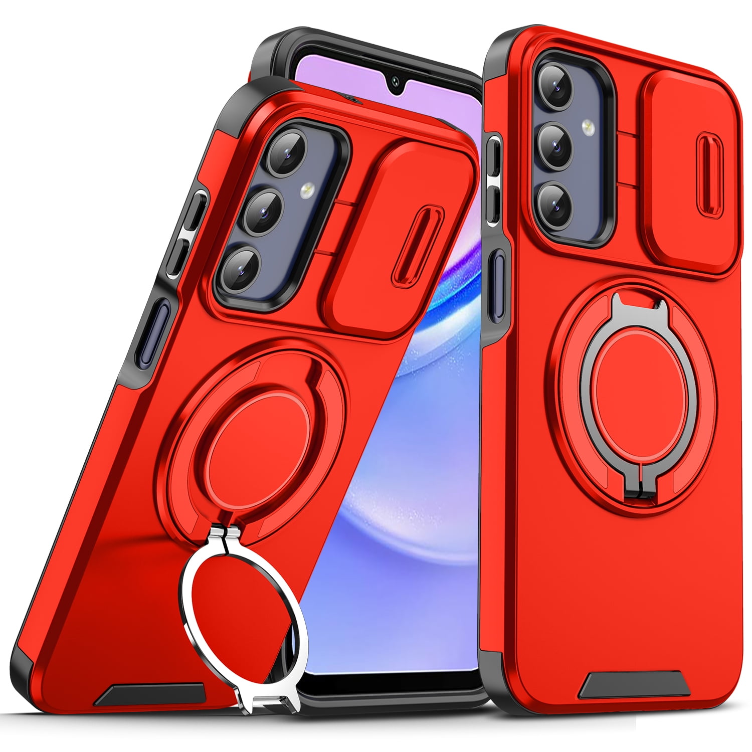 UUCase Case for Samsung Galaxy A15,Military Grade,Built-in Kickstand,Magnetic Rotate Ring Holder ...