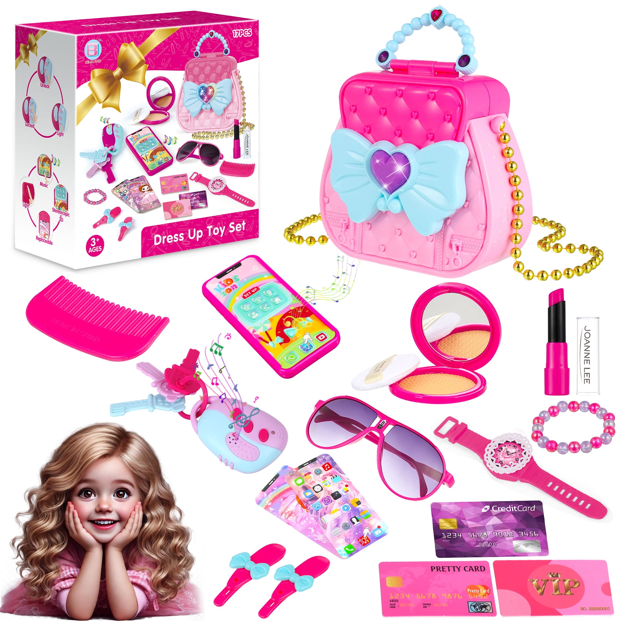 UUGEE Pretend Kids Makeup Kit for Girls Toys, Kids Play Makeup with ...