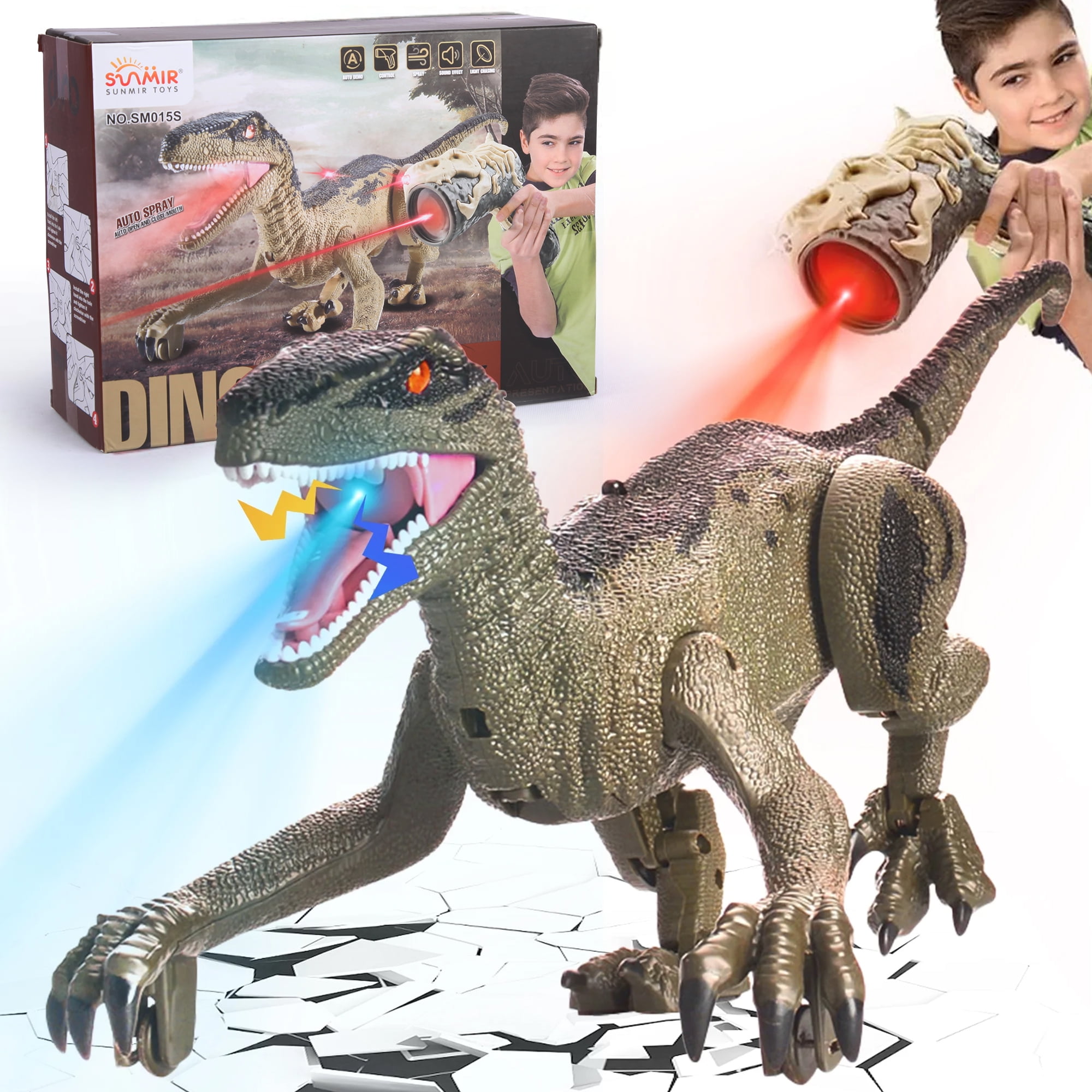 UUGEE T-Rex Dinosaur Robot Toy, RC, Light Chasing, Spray Feature, For ...