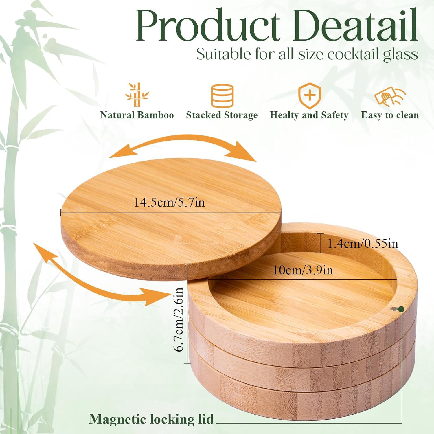 UUGHWW-1 Pack 3-Tier Bamboo Margarita Salt Rimmer Set,Salt&Sugar Rimmer ...