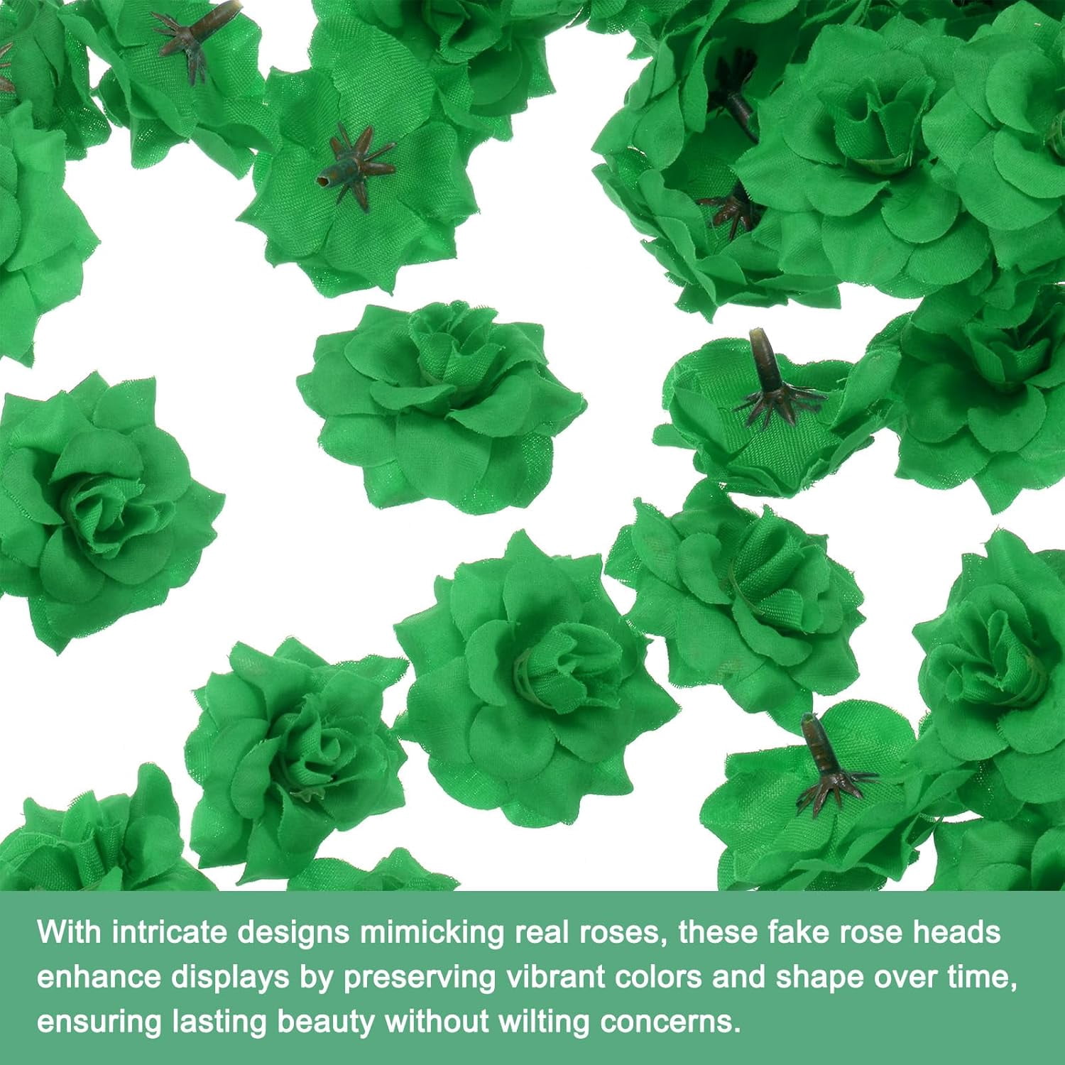 UUGHWW-100-Pack Artificial Roses Heads, Silk Faux Rose Head for Wedding ...