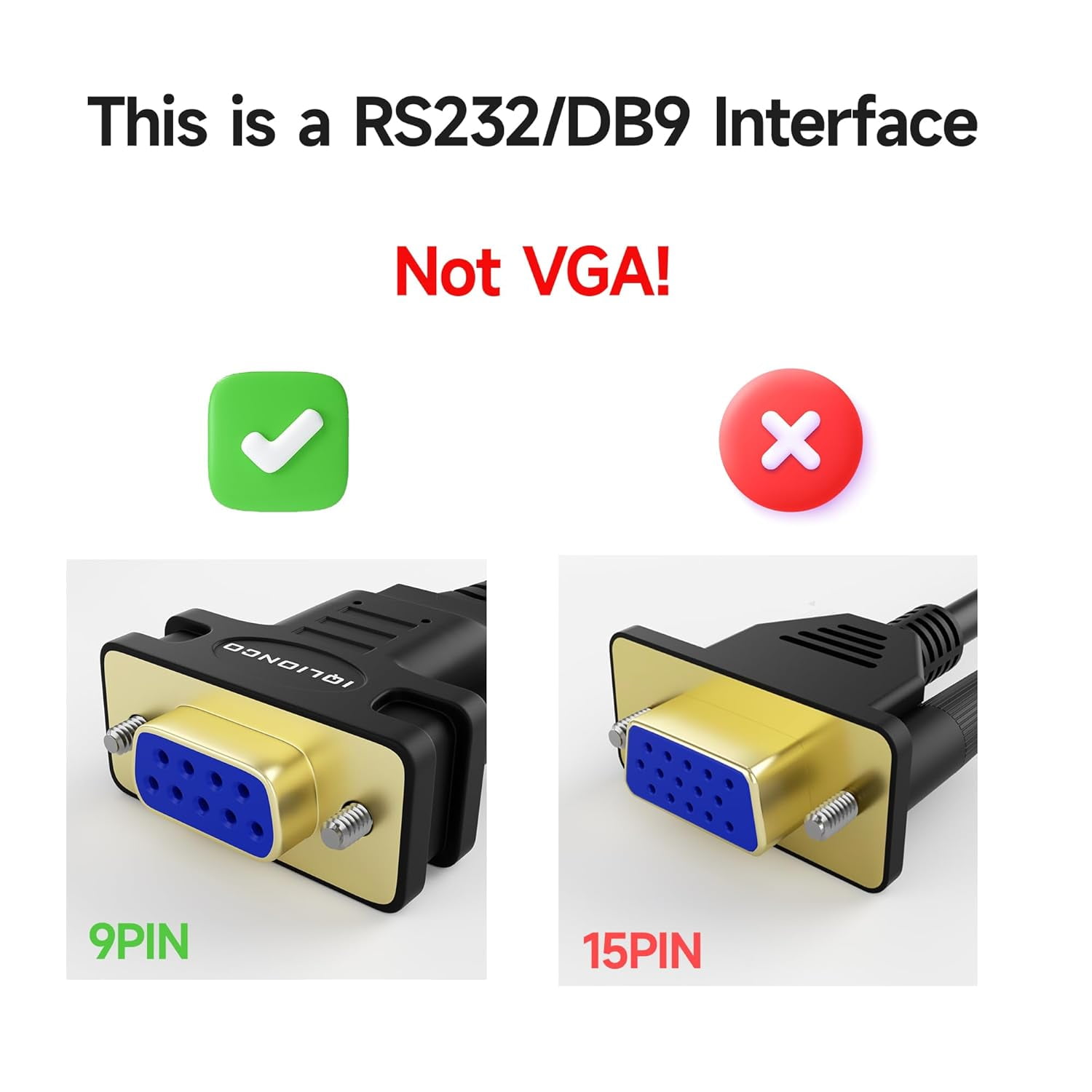 UUGHWW-12FT USB to RS232 Adapter with FT232RL Chipset, USB 2.0 Female ...