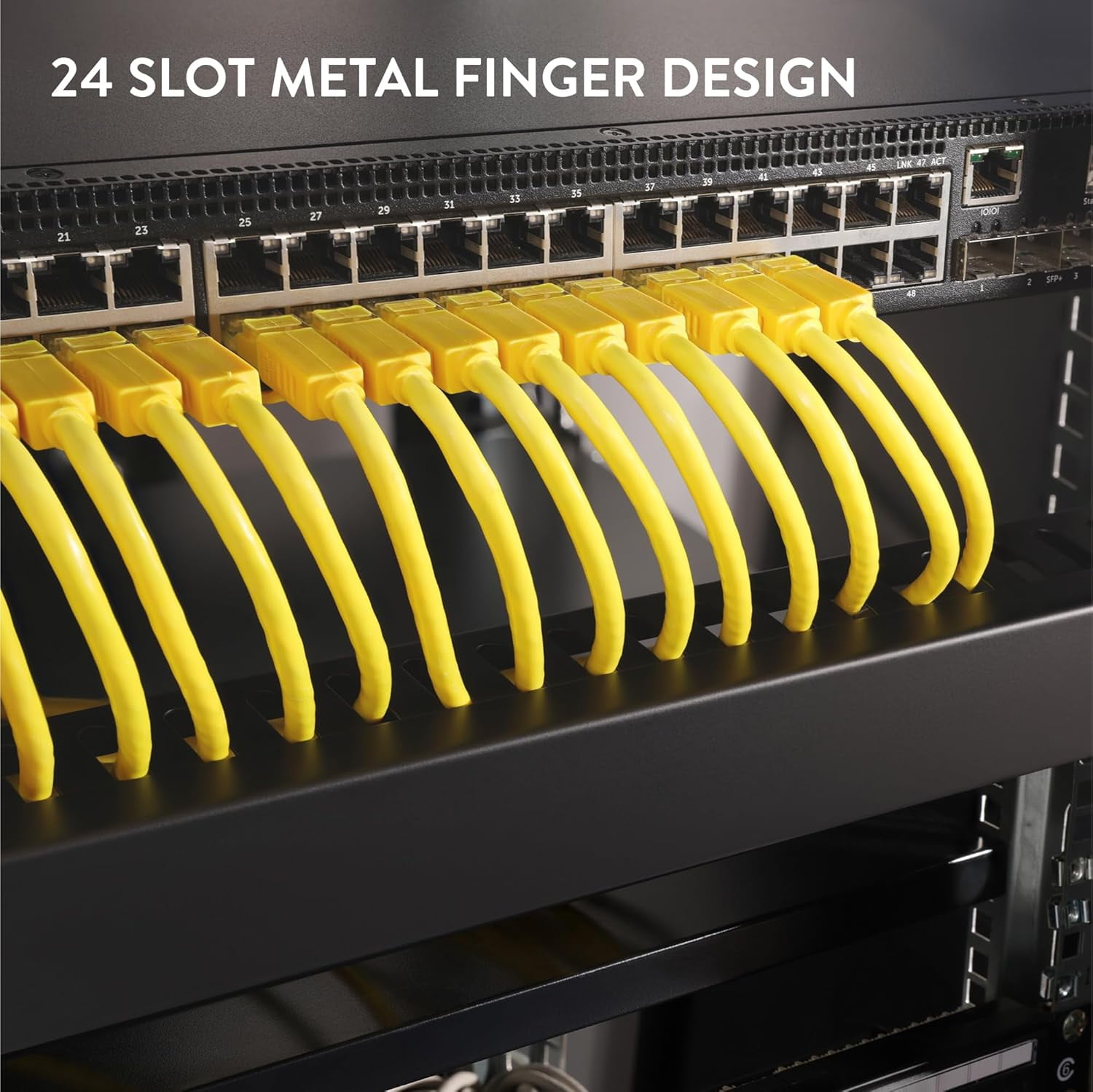 UUGHWW-1U Horizontal 19 Inch Rack Mount Cable Management - 24 Slot ...