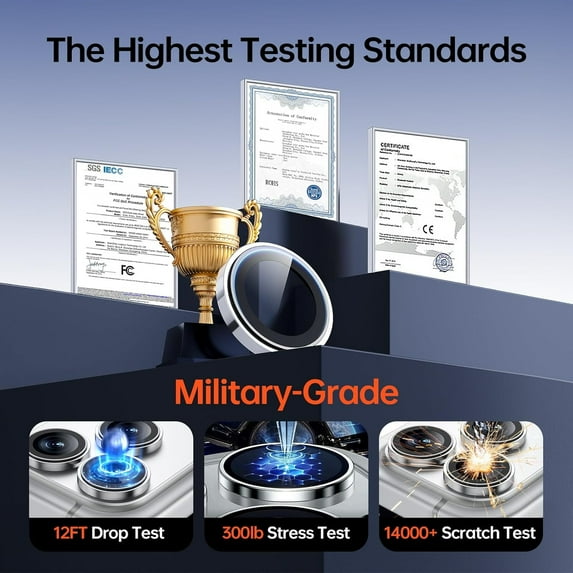 UUGHWW-2 Pack Camera Lens Protector for iPhone 17 Pro Max/17 Pro/16 Pro ...