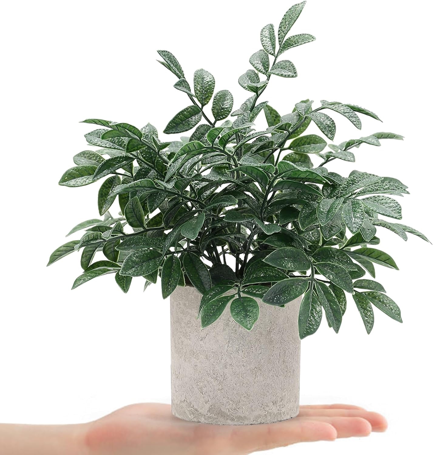 UUGHWW-2 Pack Small Fake Plants Potted Artificial Herb Plants for Shelf ...