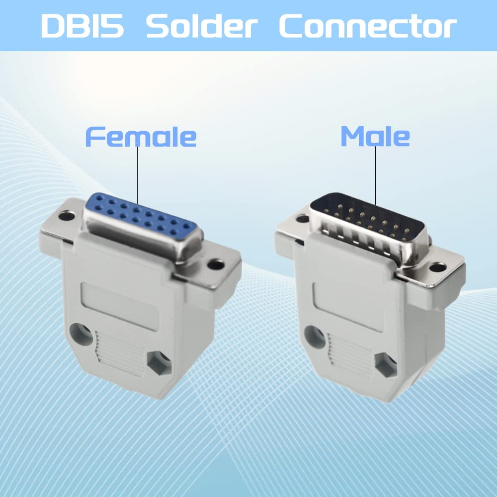 UUGHWW-20 PCS DB15 Solder Connector 15 Pin Male/Female D-Sub Solder ...