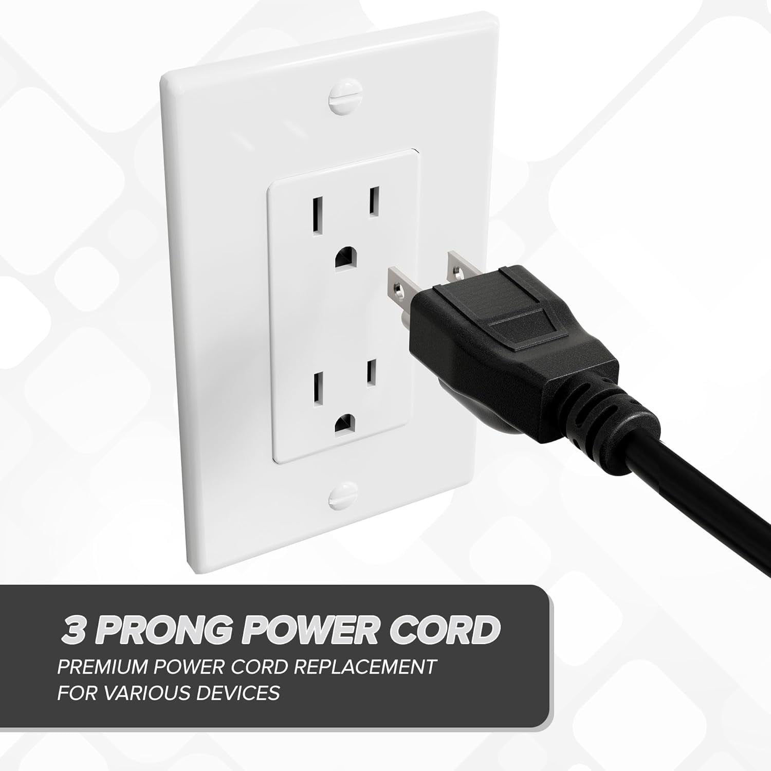 UUGHWW-25 Feet - 3 Prong AC Power Cable for Computer, Medical, Server ...