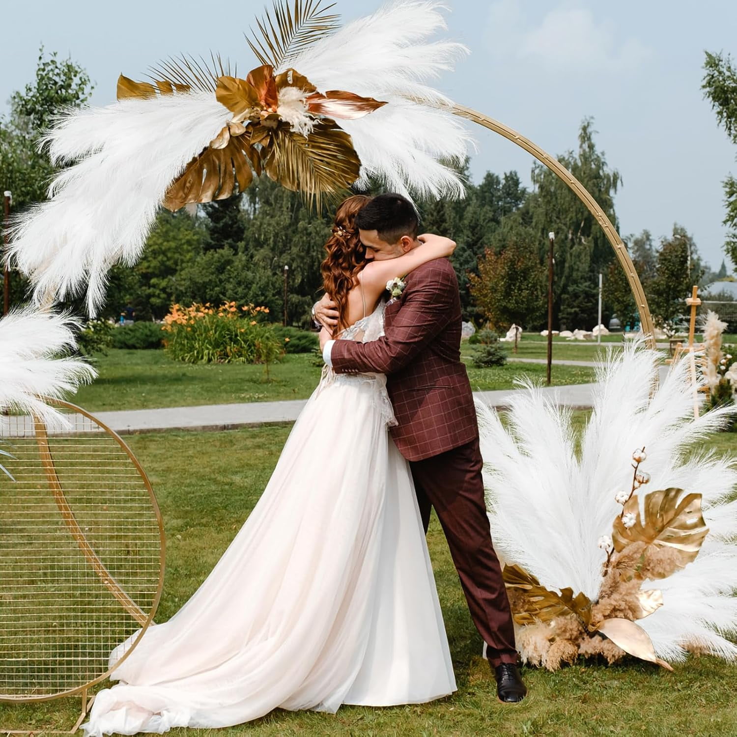 UUGHWW-35" Faux Pampas Grass Decor, 8pcs Large Tall Fluffy Artificial ...