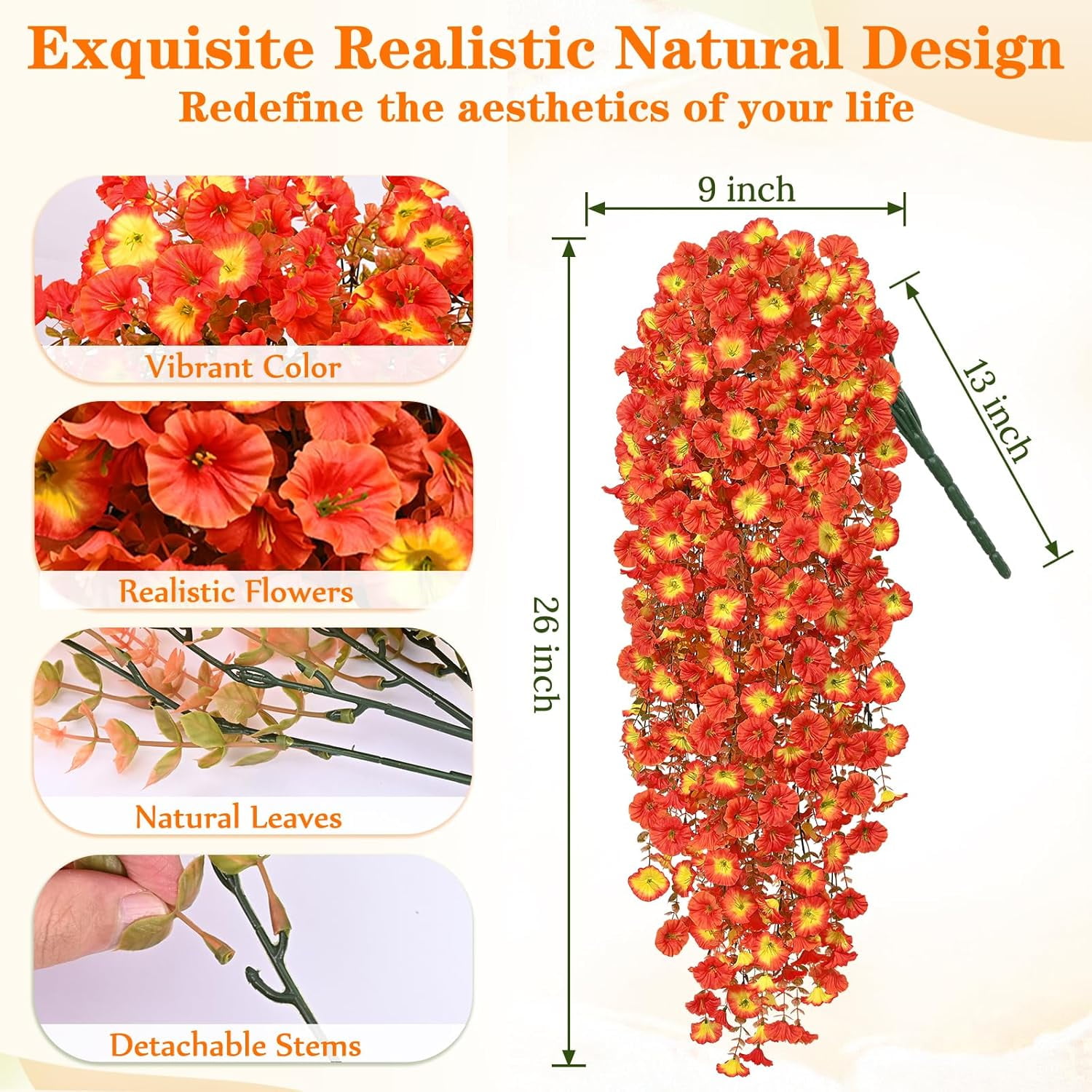 UUGHWW-4 Packs Look Real Artificial Fall Flowers Mums for Outdoors ...