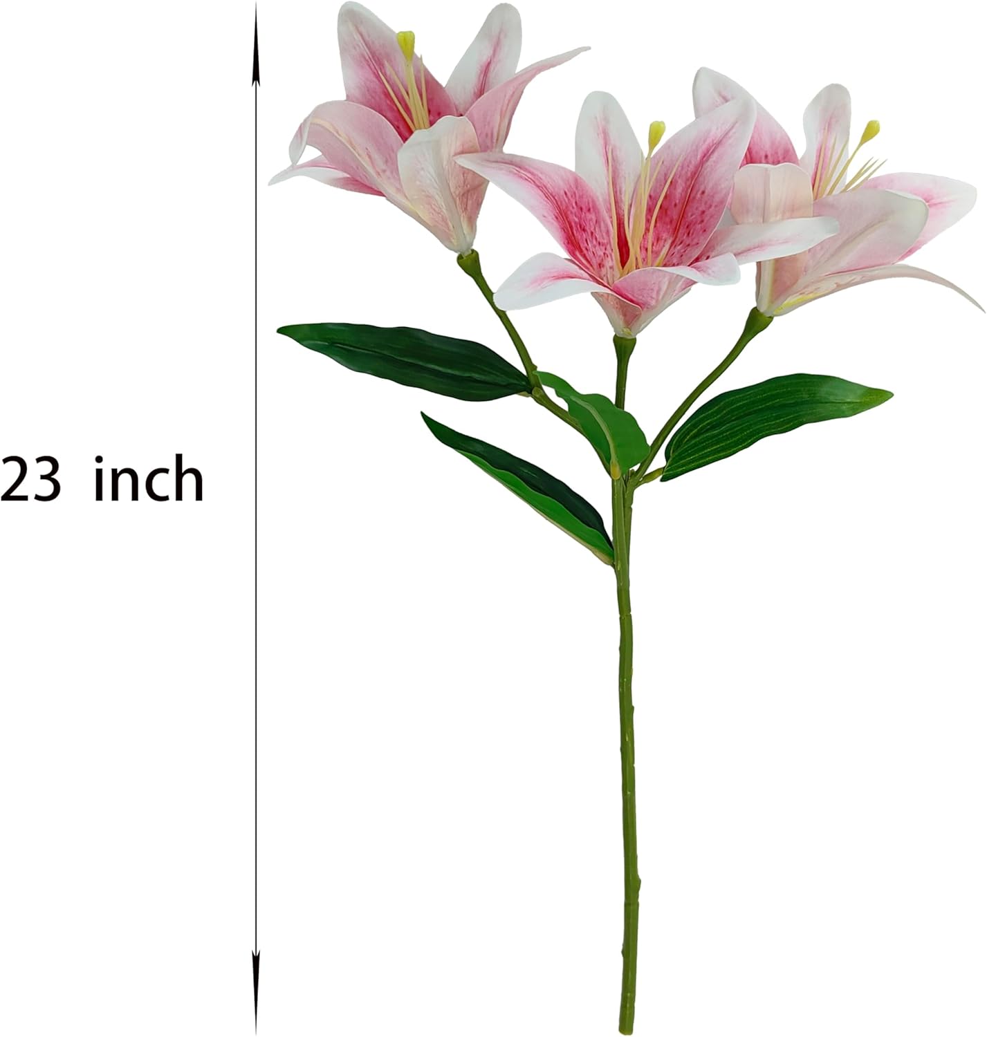 UUGHWW-6 Pcs Light Pink Lilies Artificial Flowers,Faux Lily Flowers,23 ...