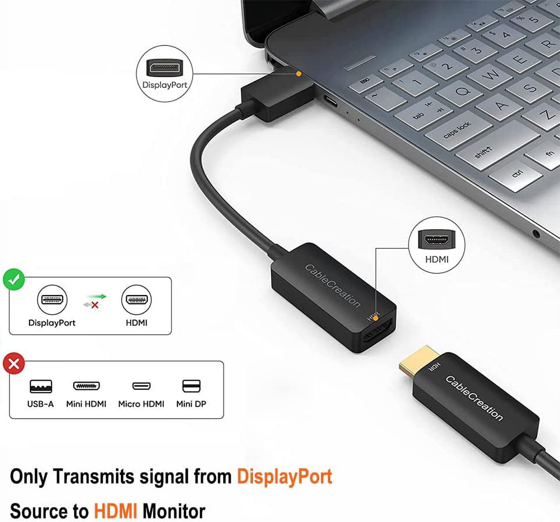 UUGHWW-Active DP to HDMI Adapter, 4K@60Hz HDR, Compatible for Desktop ...