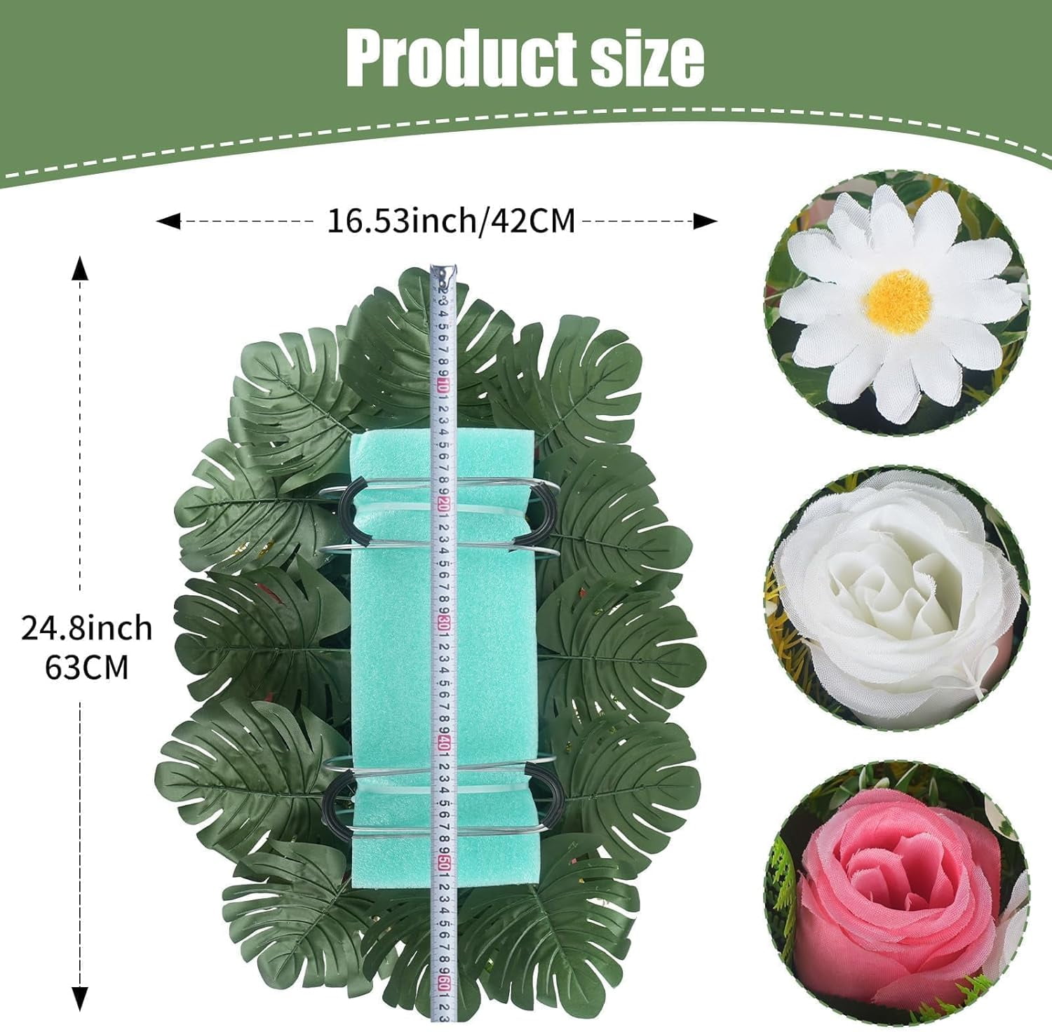 UUGHWW-Artificial Cemetery Flowers for Grave Large Headstone Flower ...