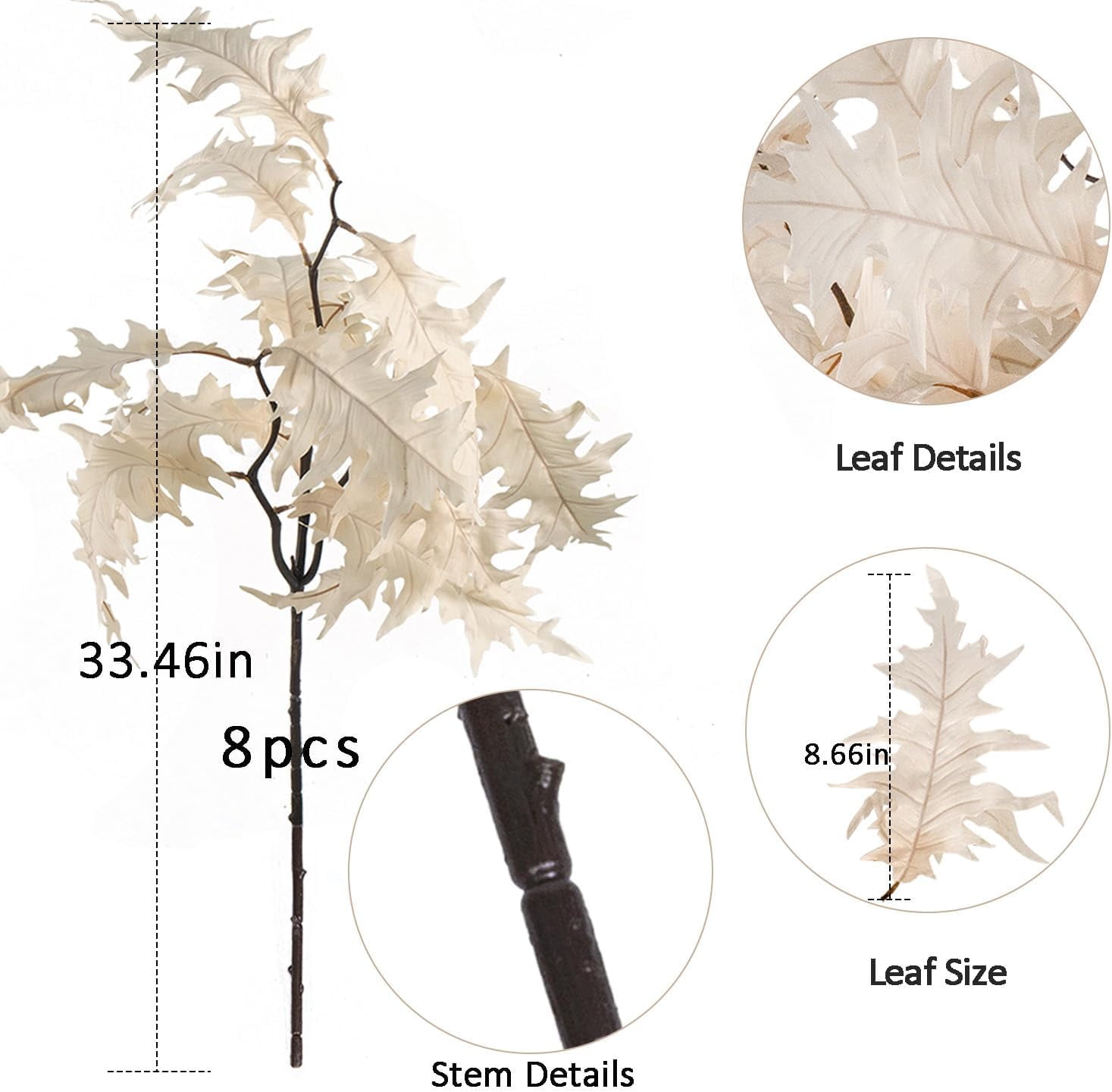 UUGHWW-Artificial Fall Coral Leaves Stems 8 PCS, Fall Decorations for ...