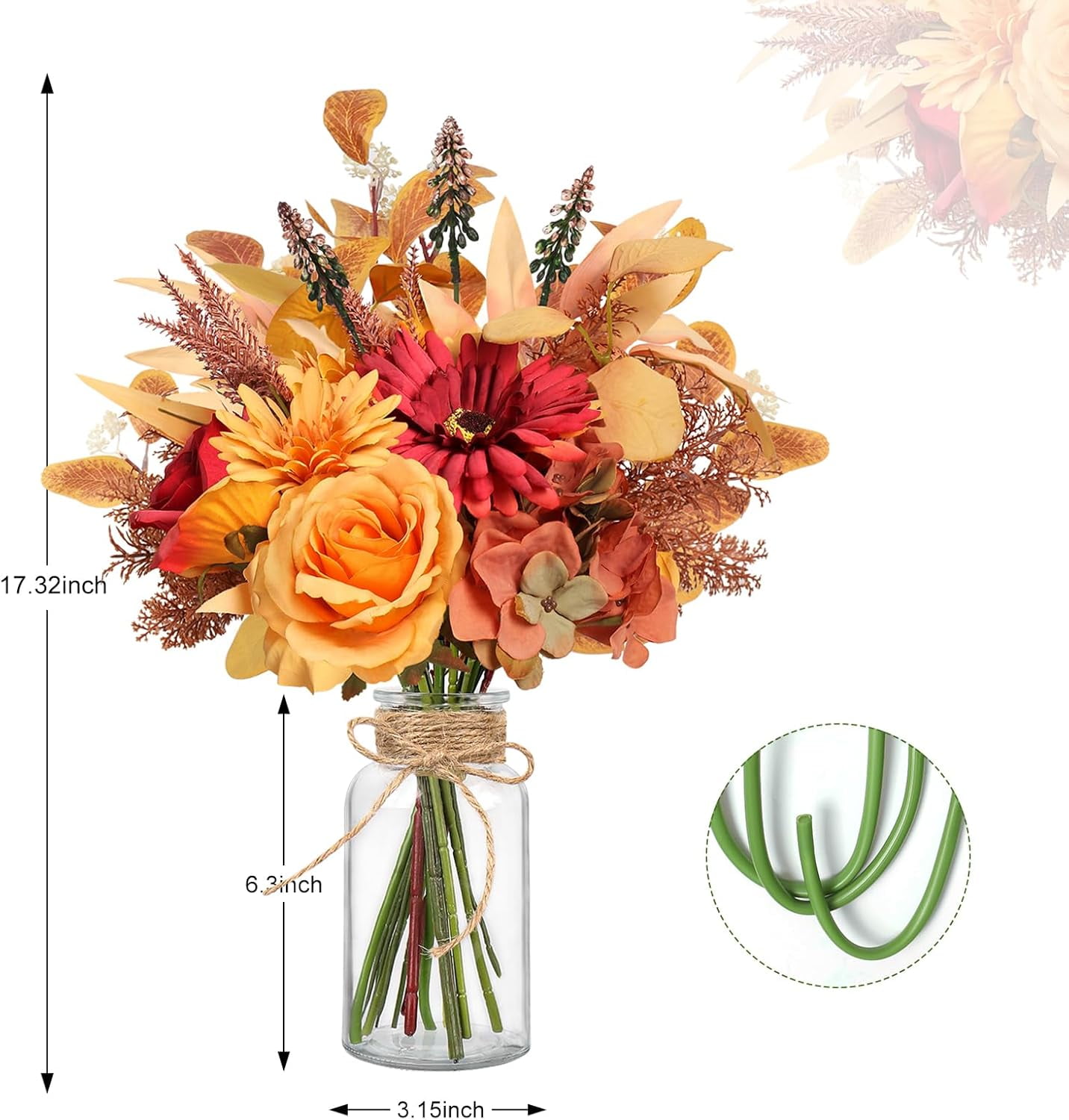 UUGHWW-Artificial Fall Flowers for Decoration, Fall Fake Flowers in ...