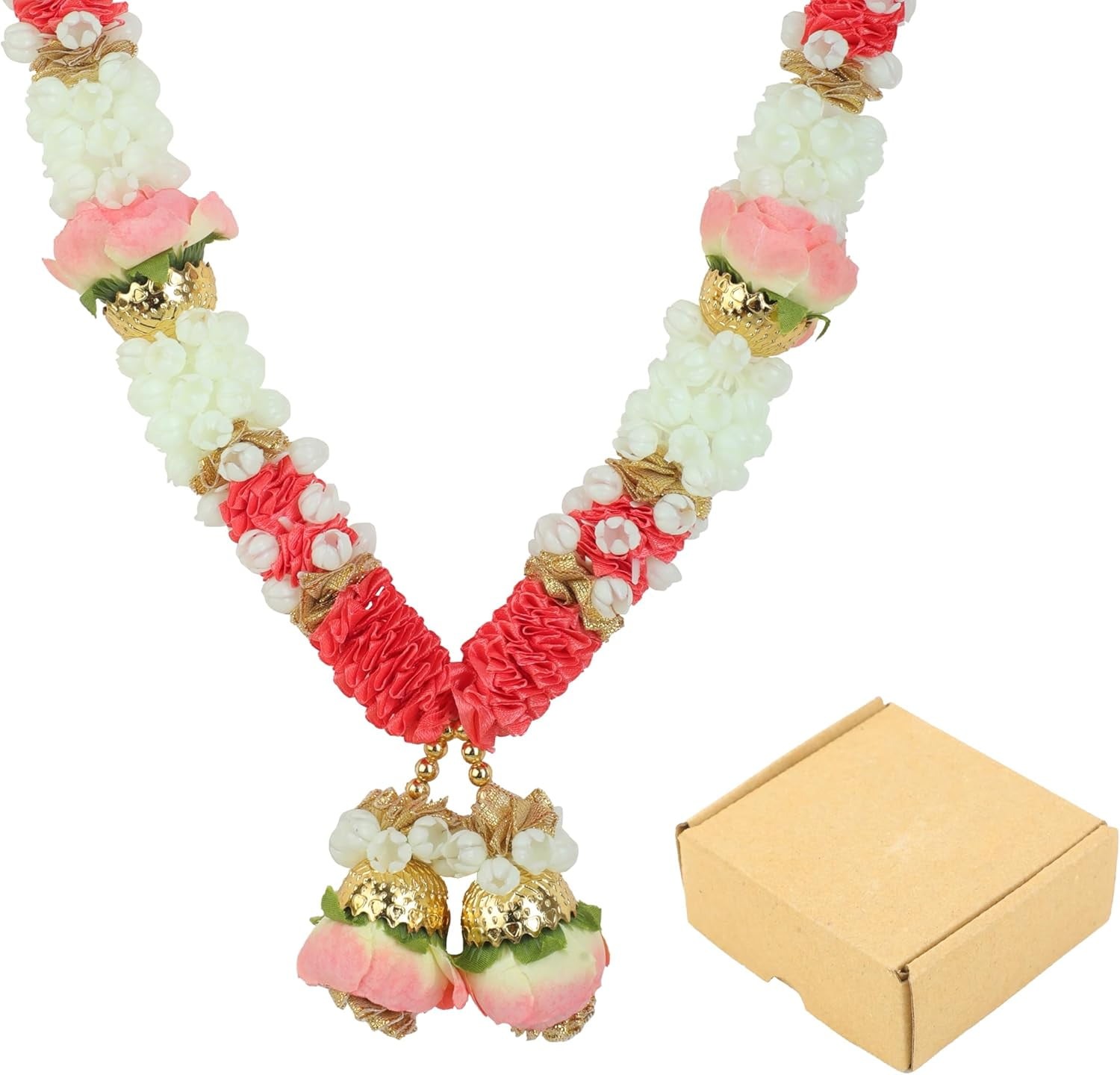 UUGHWW-Artificial Rose Flower Mala Ribbon Garland Haar Idol-Mala for ...