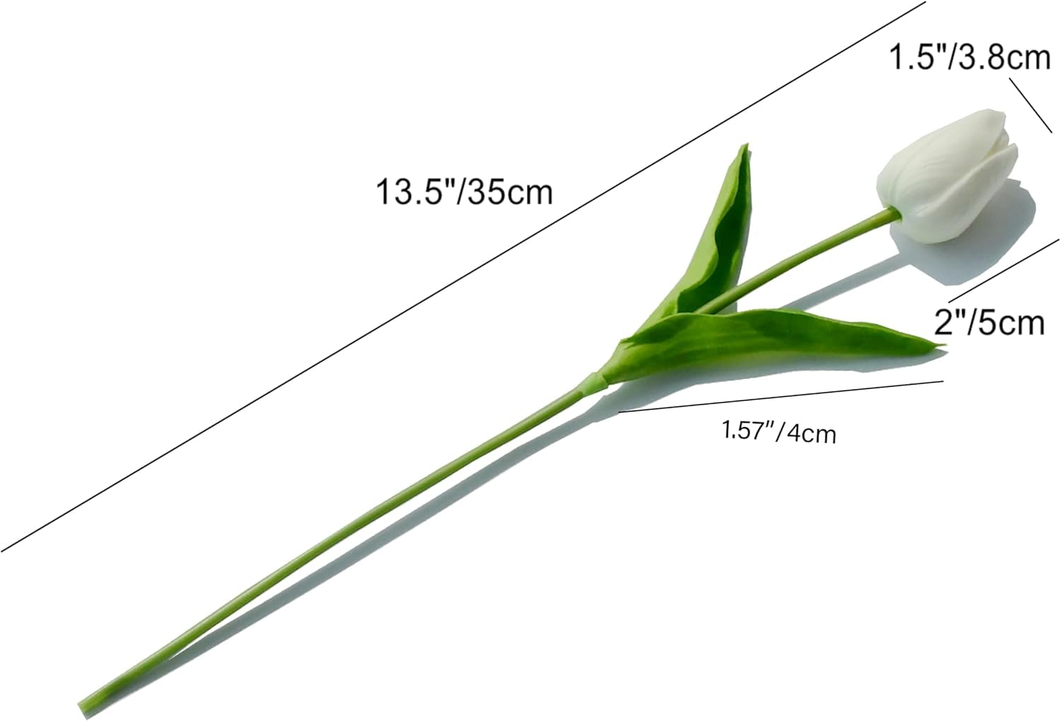 UUGHWW-Artificial Tulips 20 Stems Pure White PU Faux Flowers for ...
