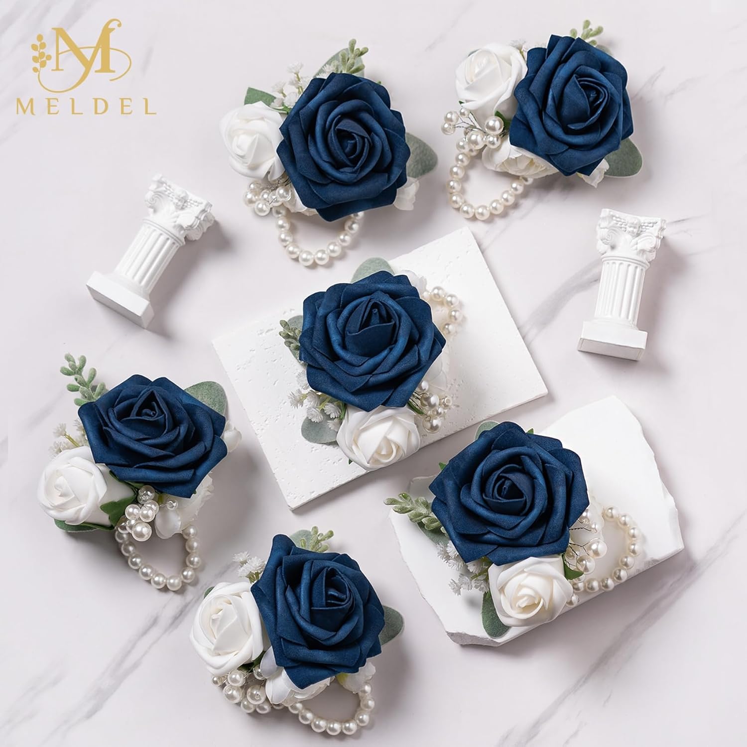 UUGHWW-Blue Wrist Corsage,Set of 6, Prom Wrist Flower Girl/Mother ...