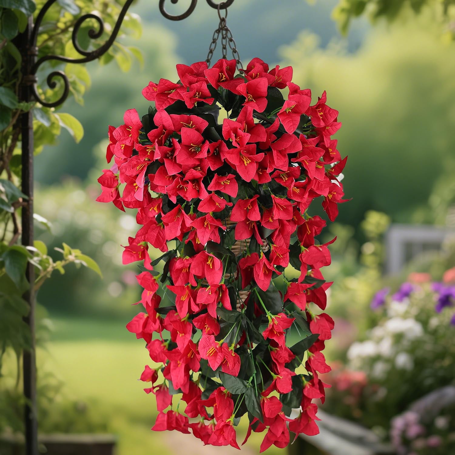 UUGHWW-Bougainvillea Artificial Hanging Flowers Plants for Outdoors UV ...