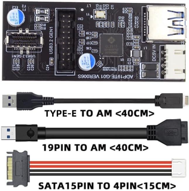 UUGHWW-Card Type-E or 19/20Pin Header to USB 3.0 20Pin & Type-E Dual ...