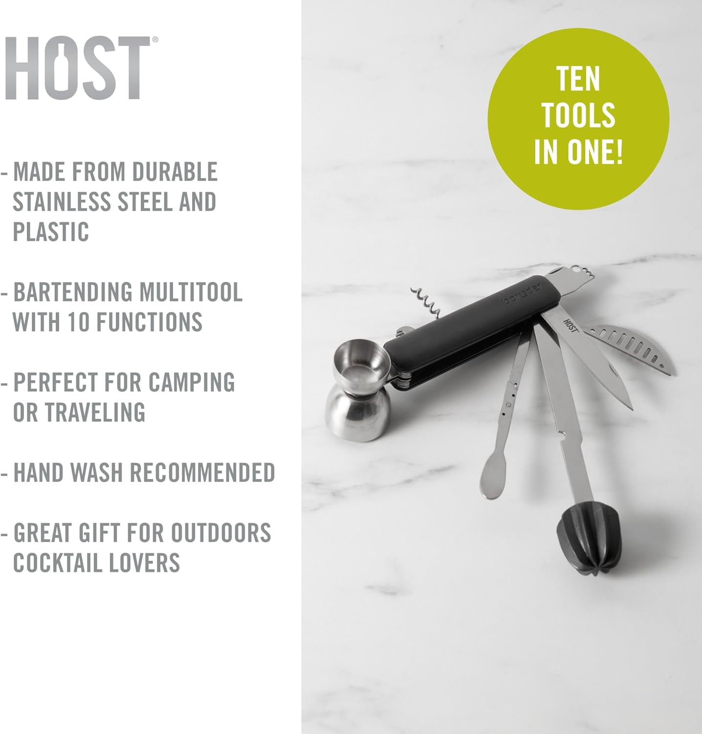 UUGHWW-HOST All in One Bartender Multitool Set, 10 in 1 Bar Tool with ...