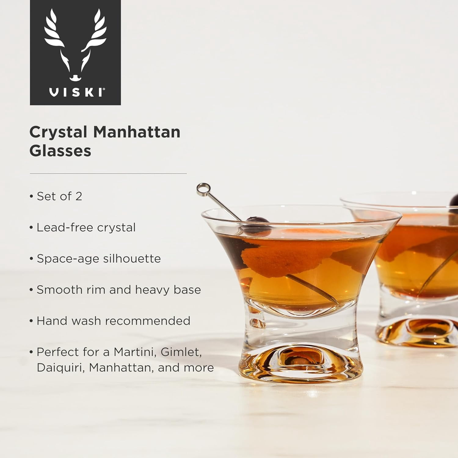 UUGHWW-Heavy Base Stemless Manhattan Glasses Set of 2 - Premium Crystal ...