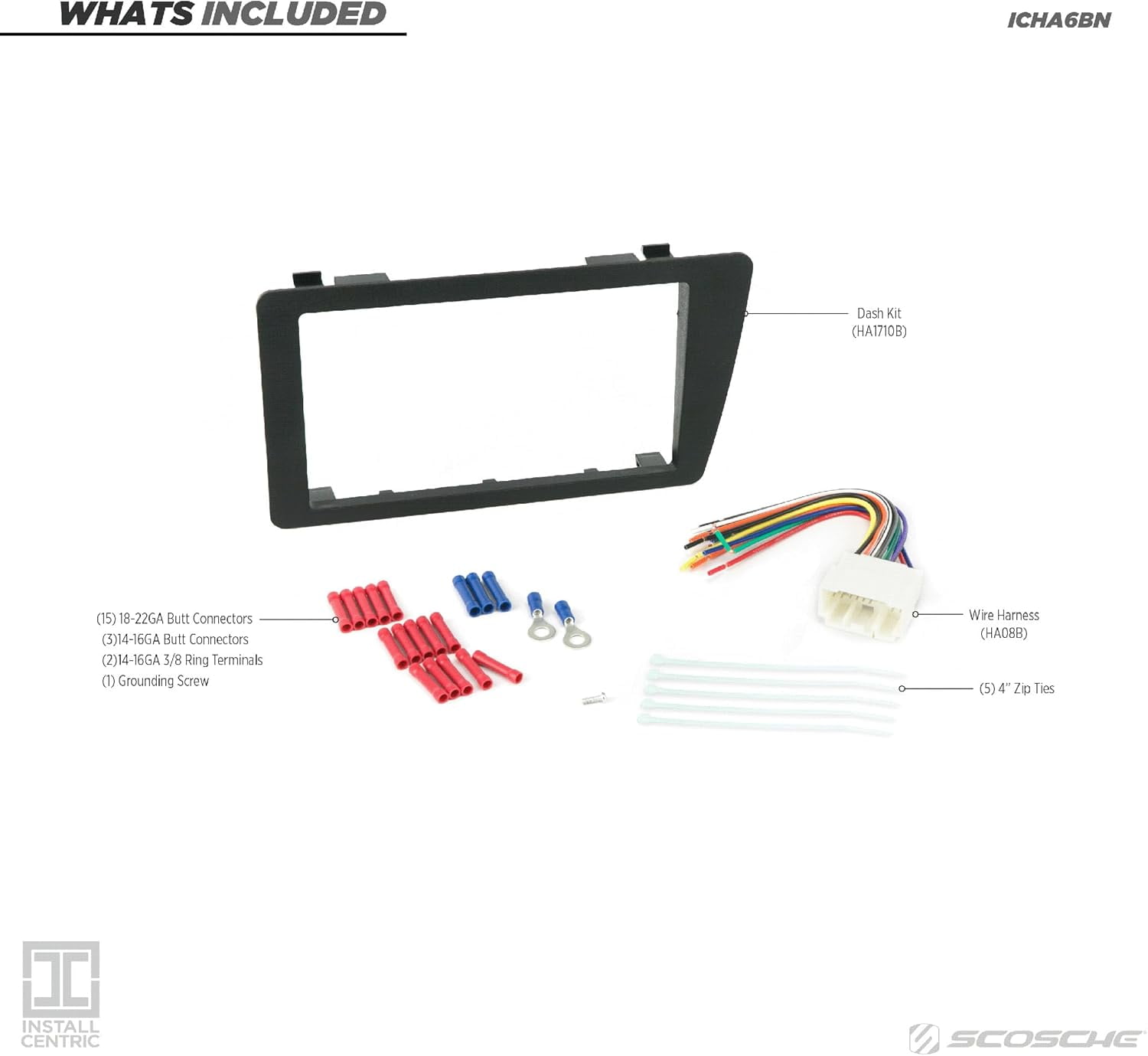 UUGHWW-ICHA6BN Double DIN Radio Install Dash Kit Compatible with Select ...