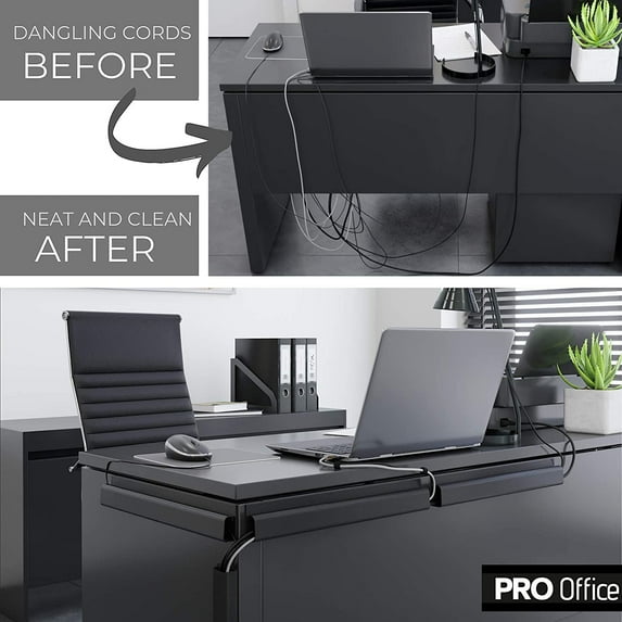 UUGHWW-J Channel Cable Raceway Kit - Computer Desk Cable Management ...