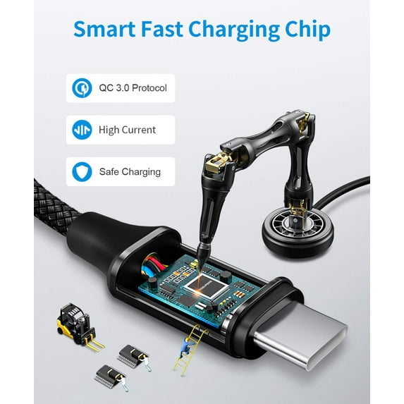 UUGHWW-Long USB C Cable 10ft 3-Pack, Type C Fast Charging Cord 10foot ...