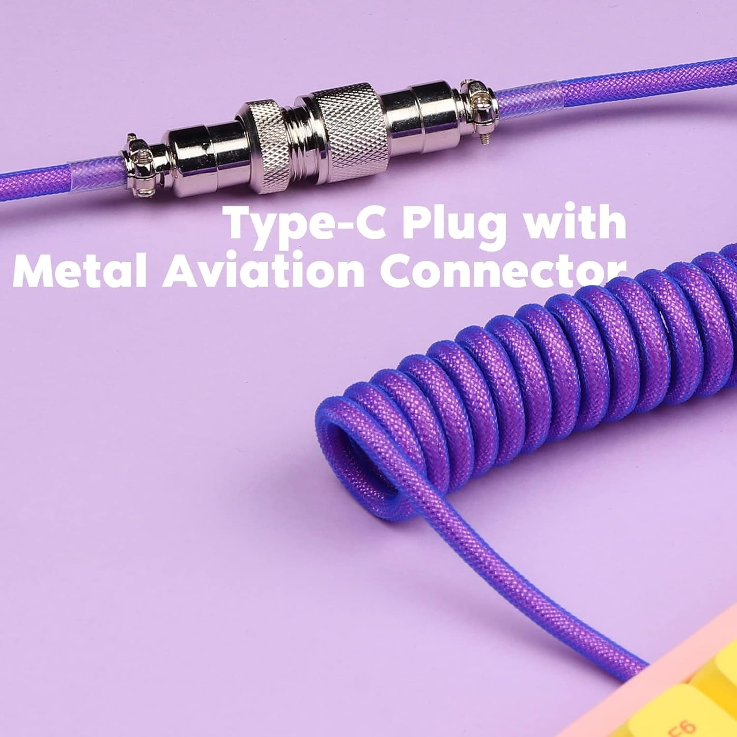 UUGHWW-Mix 1.8m Coiled Type-C to USB A TPU Mechanical Keyboard Space ...