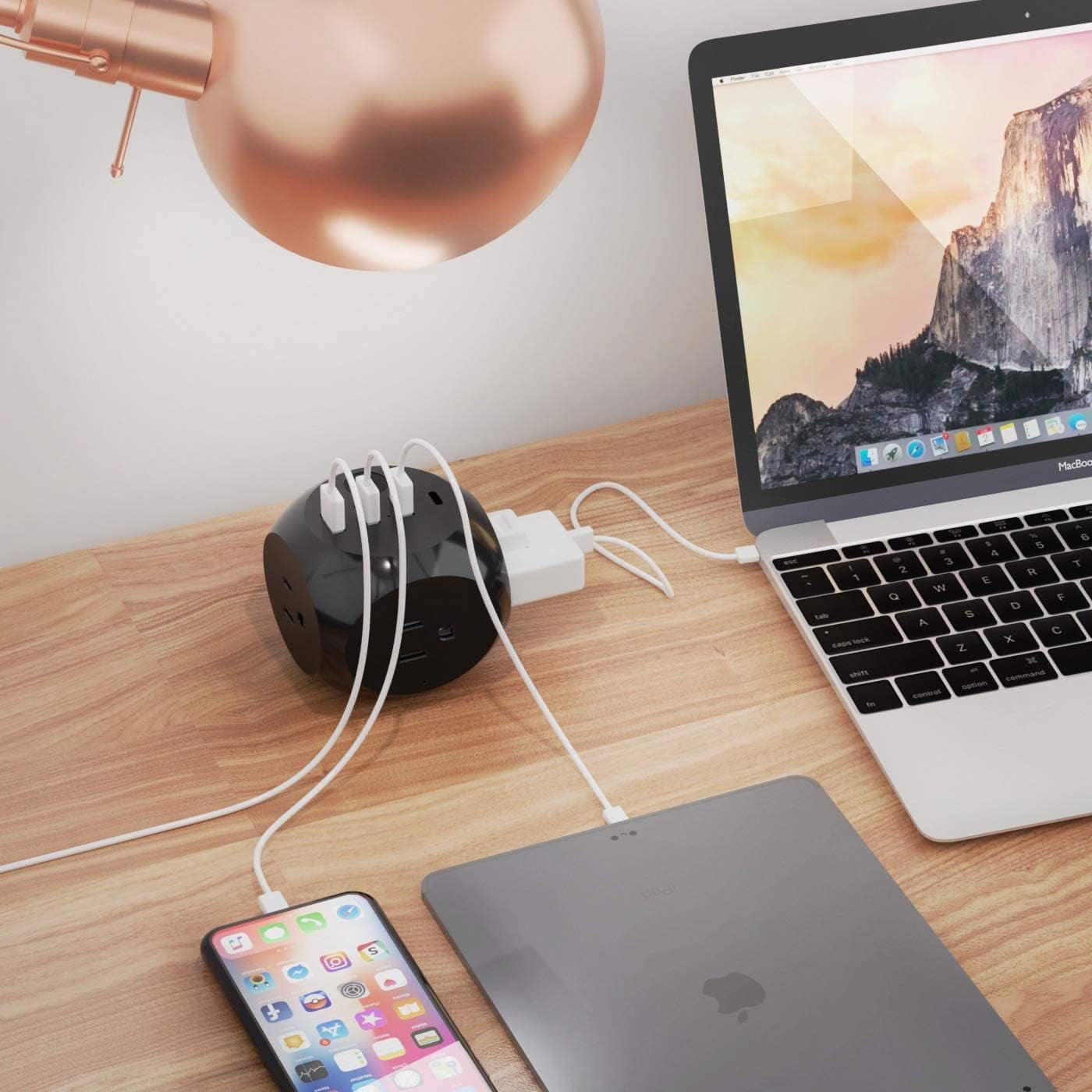 UUGHWW-Power Strip with USB C - Cube Power Strip, 3 Outlets + 4 USB ...
