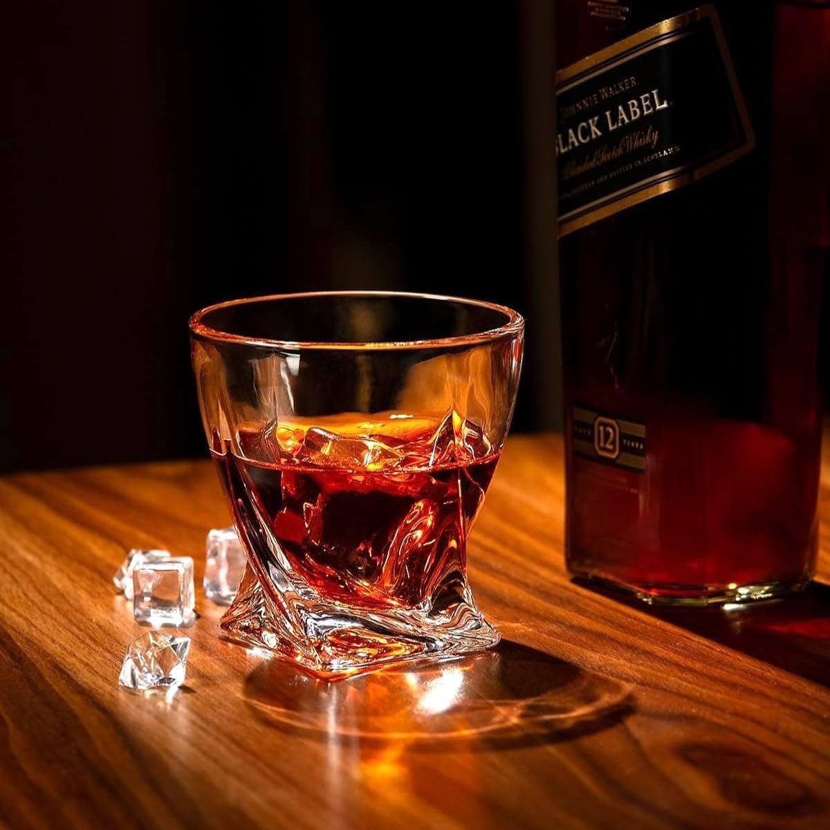 UUGHWW-Premium Twisted Glasses - Set of 4, 12, 48 - Elegant Whiskey ...